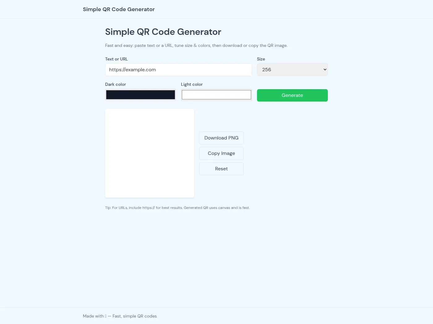 Simple QR Code Generator