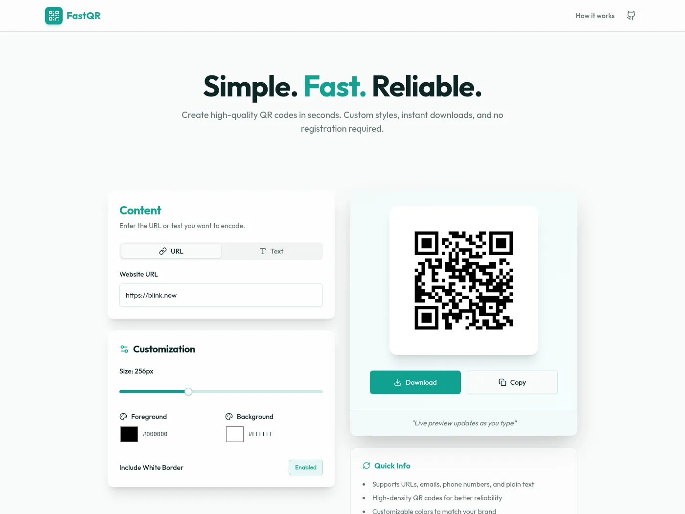 Simple QR Code Generator