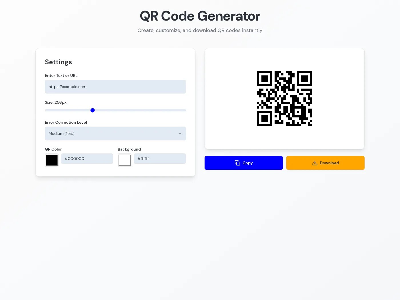 Simple QR Code Generator