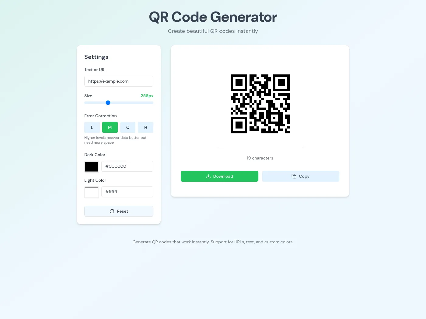 Simple QR Code Generator