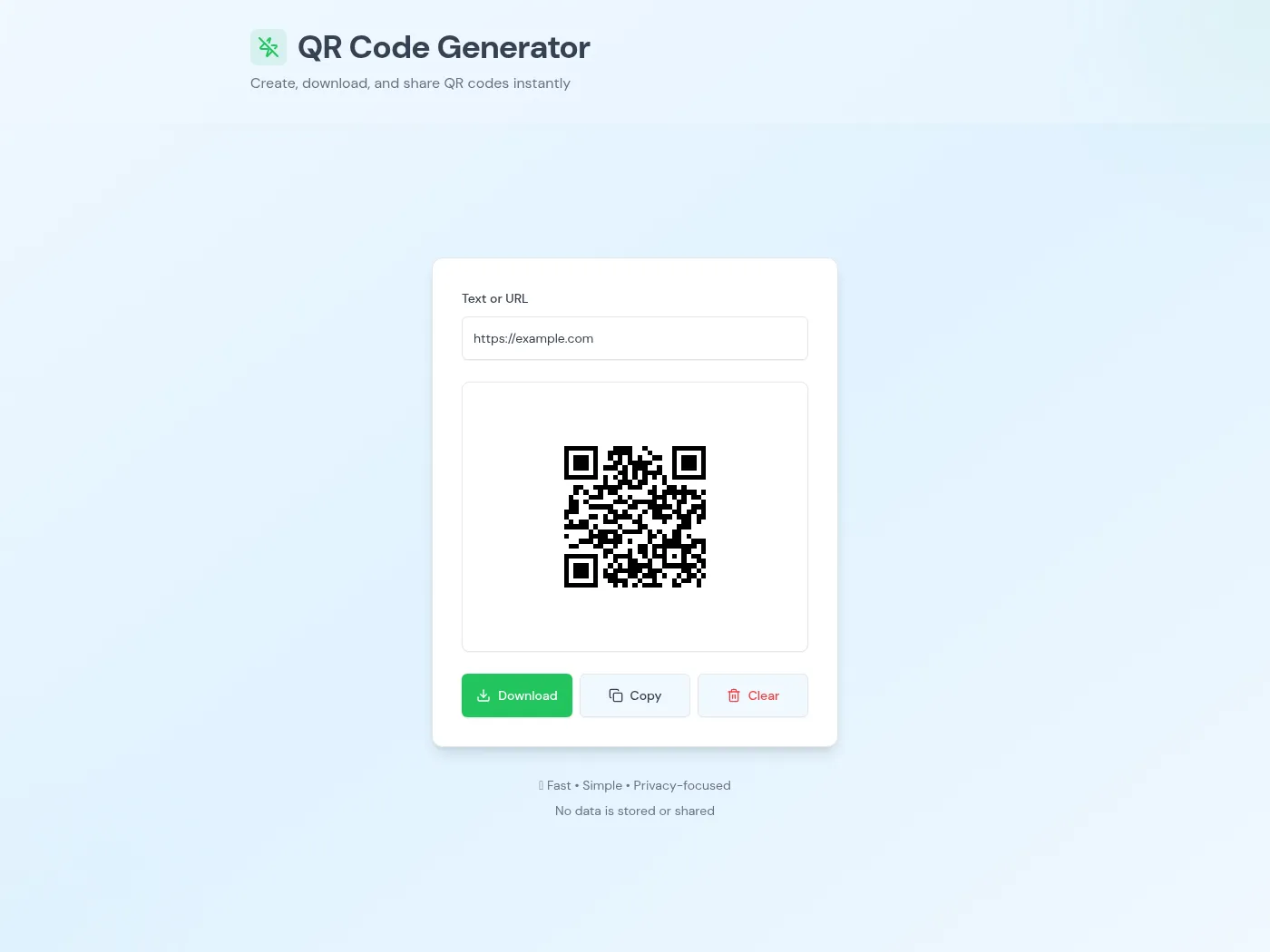 Simple QR Code Generator