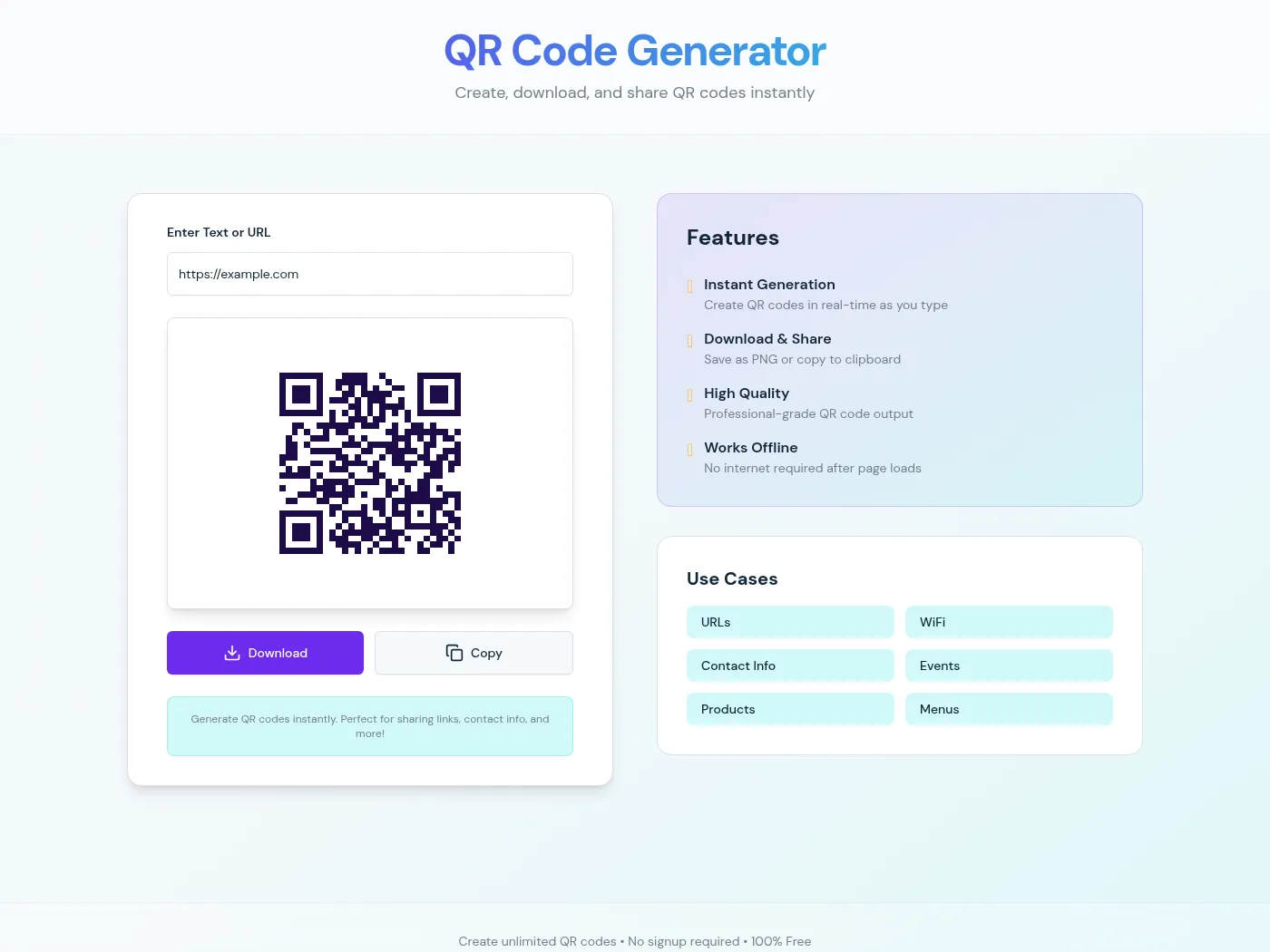 Simple QR Code Generator