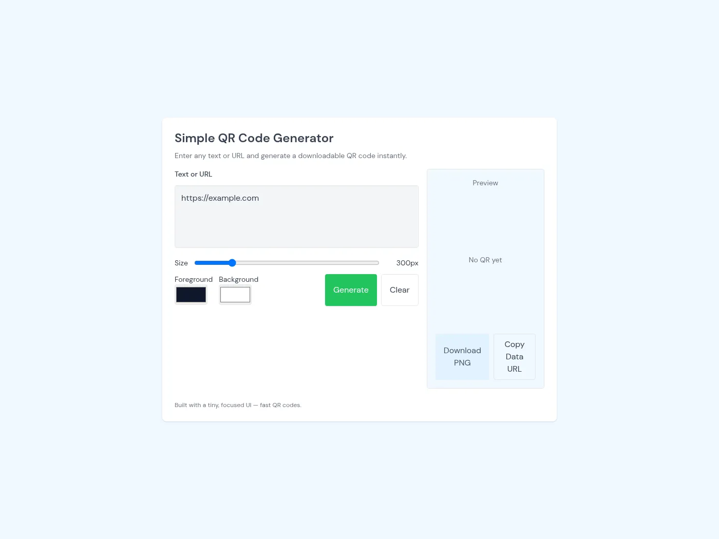 Simple QR Code Generator