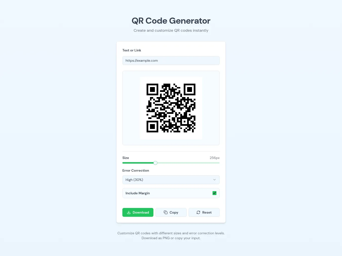 Simple QR Code Generator