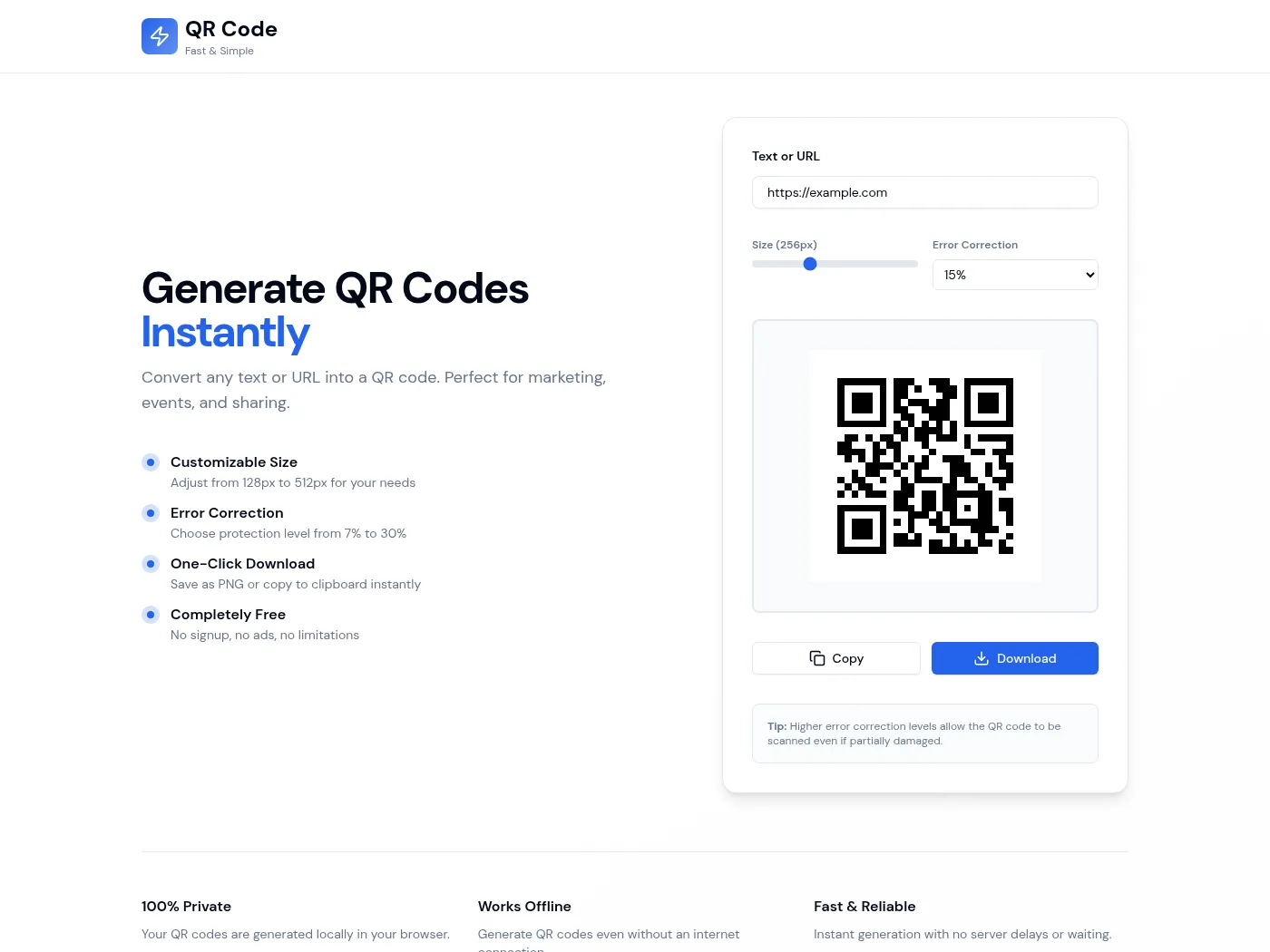 Simple QR Code Generator