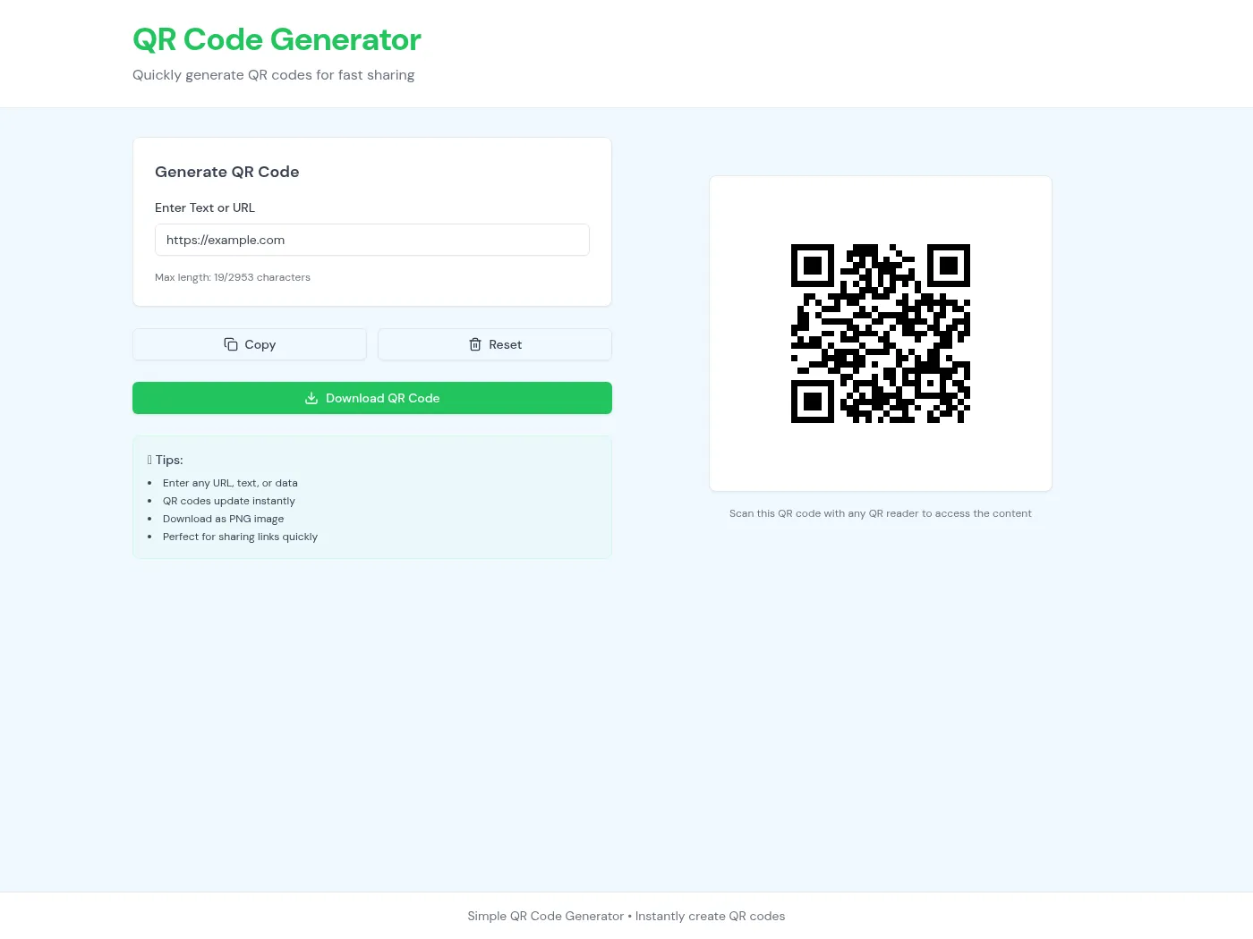 Simple QR Code Generator