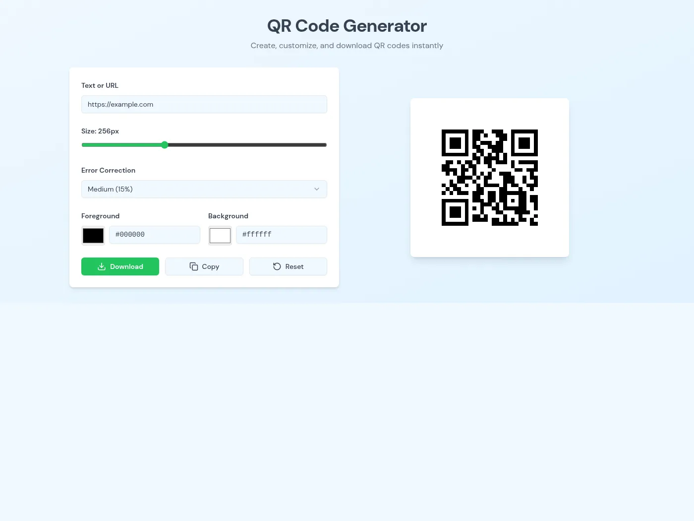 Simple QR Code Generator
