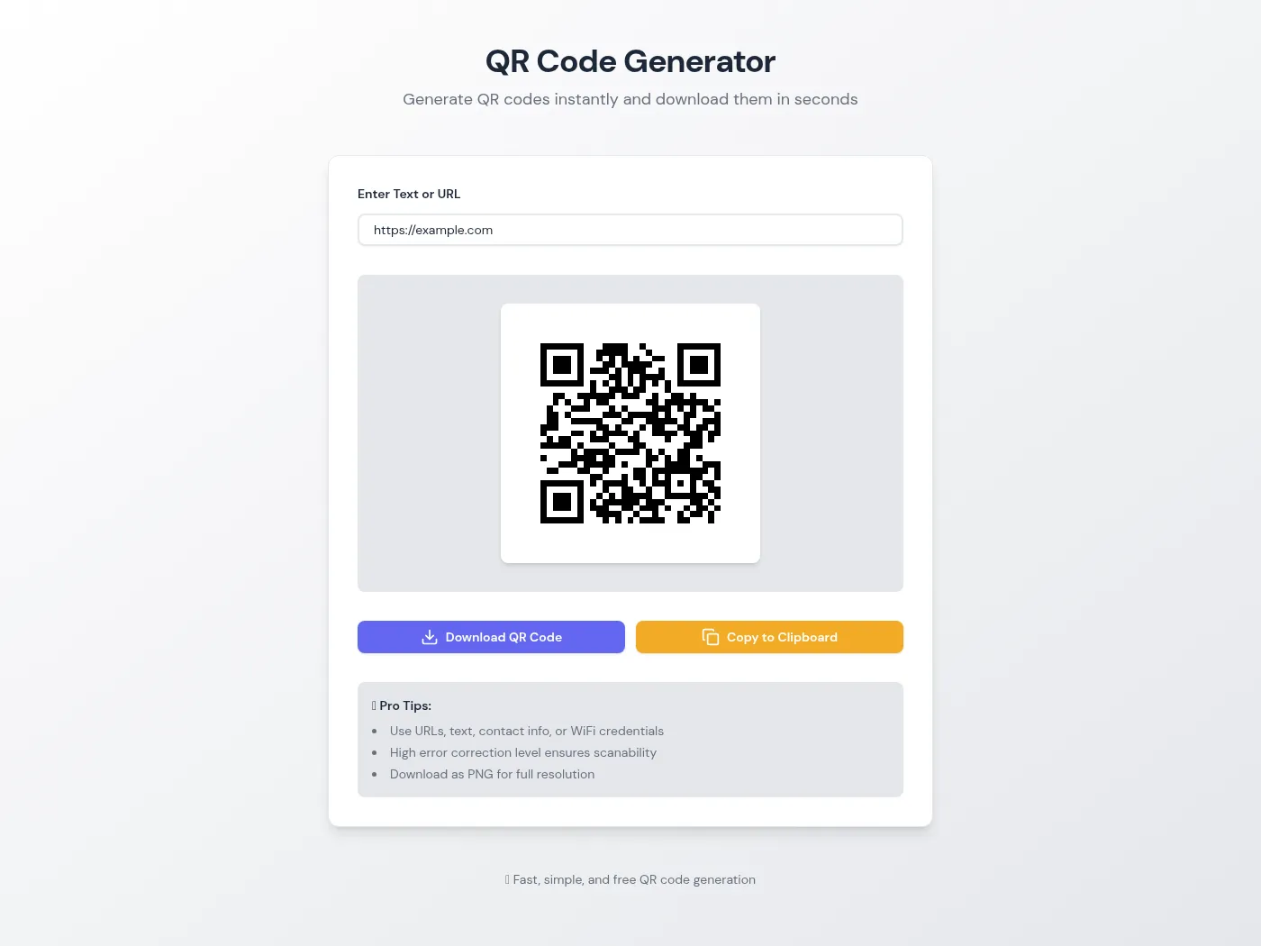 Simple QR Code Generator