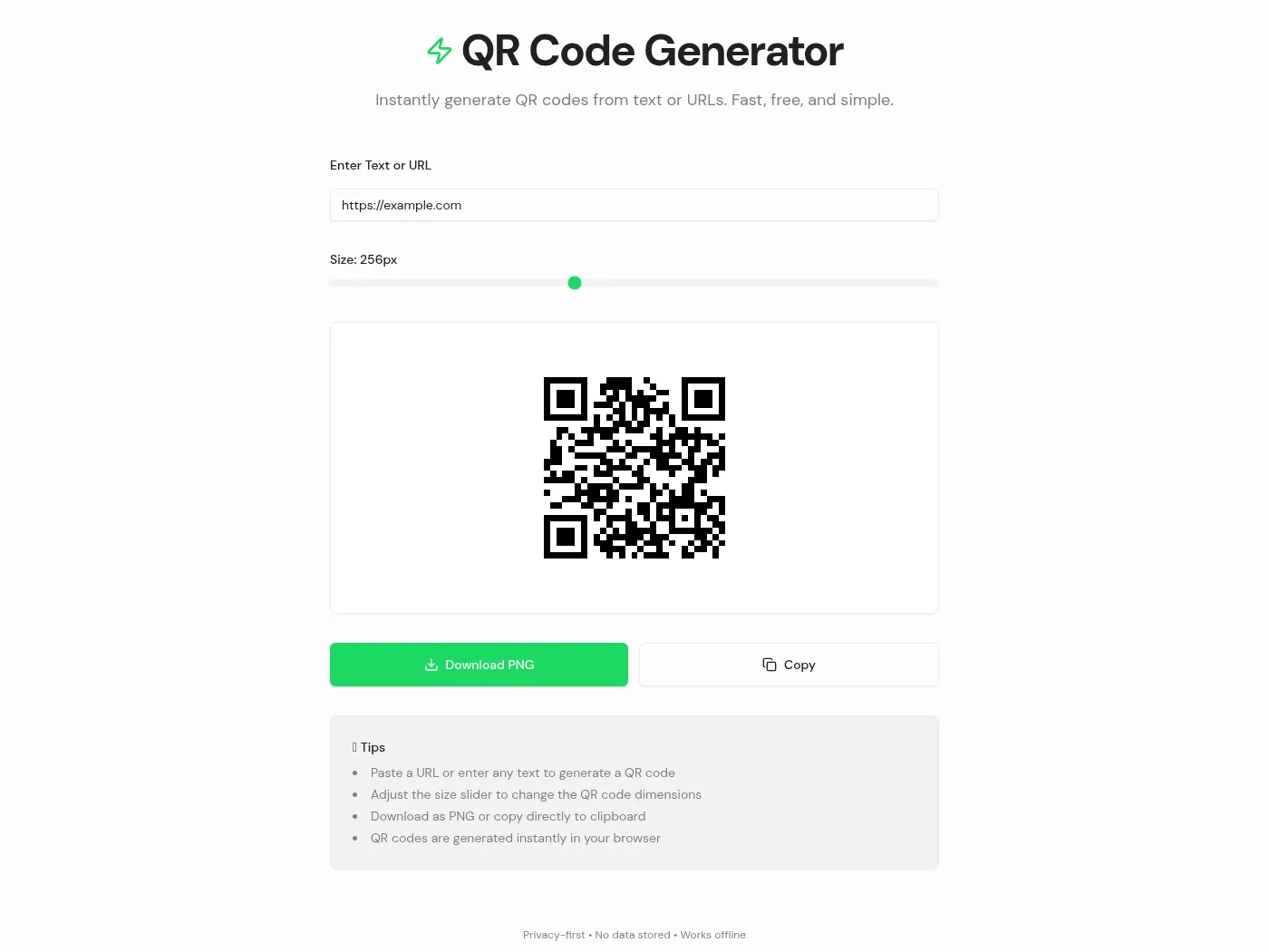 Simple QR Code Generator
