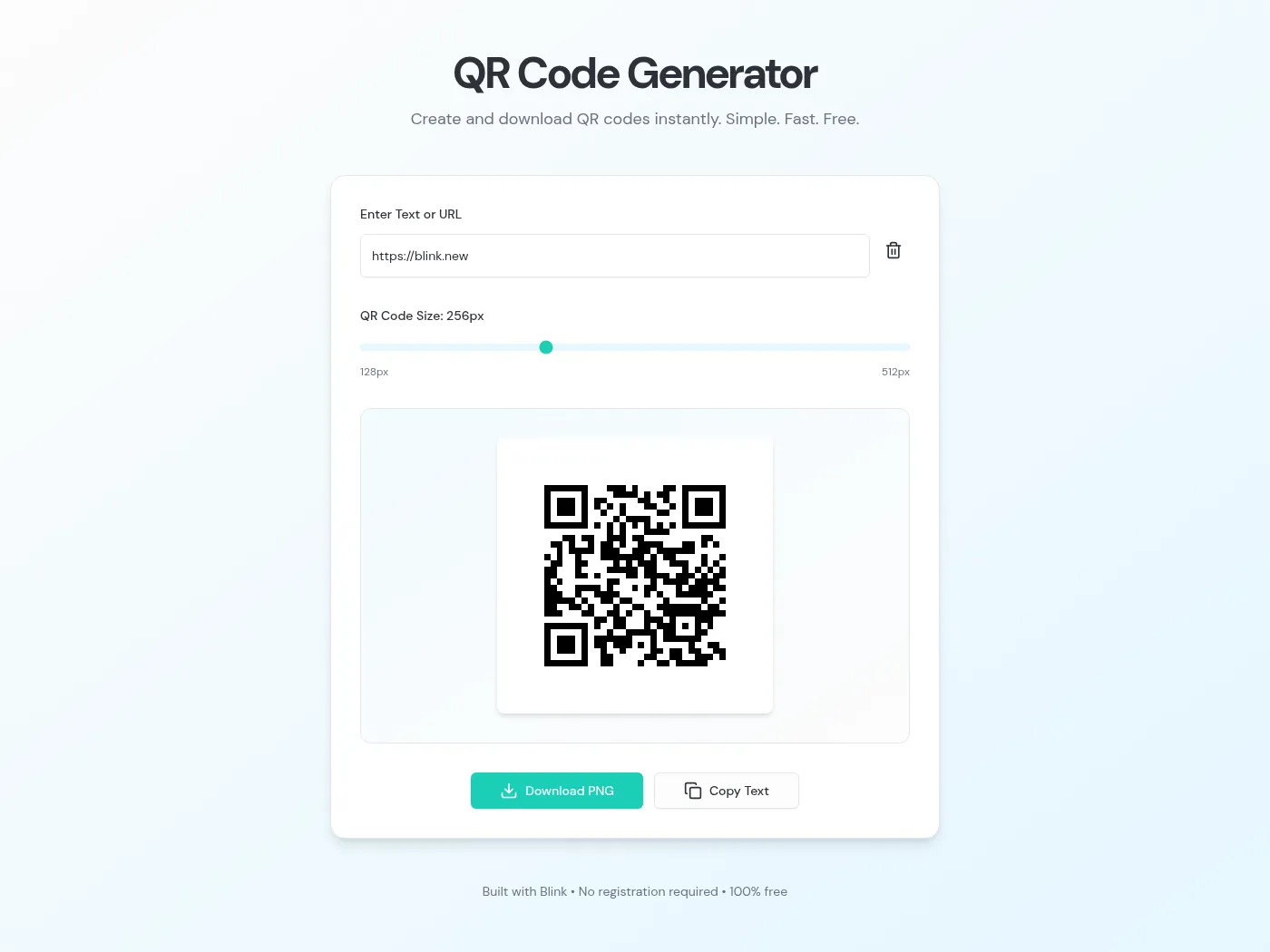 Simple QR Code Generator
