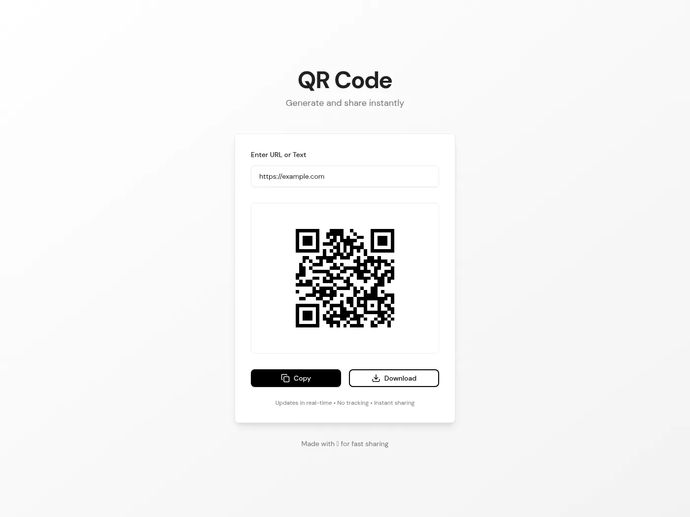Simple QR Code Generator