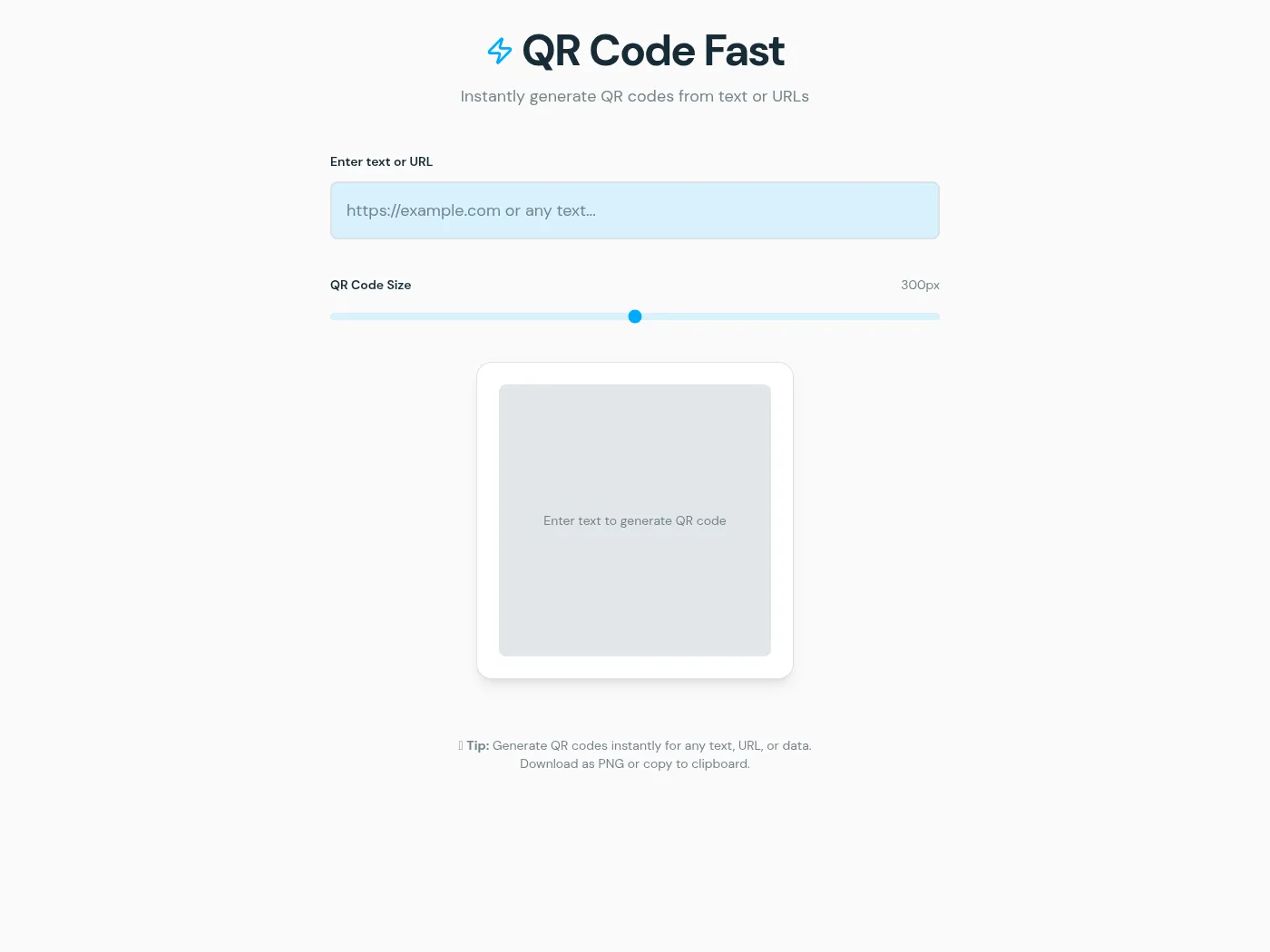 Simple QR Code Fast Generator