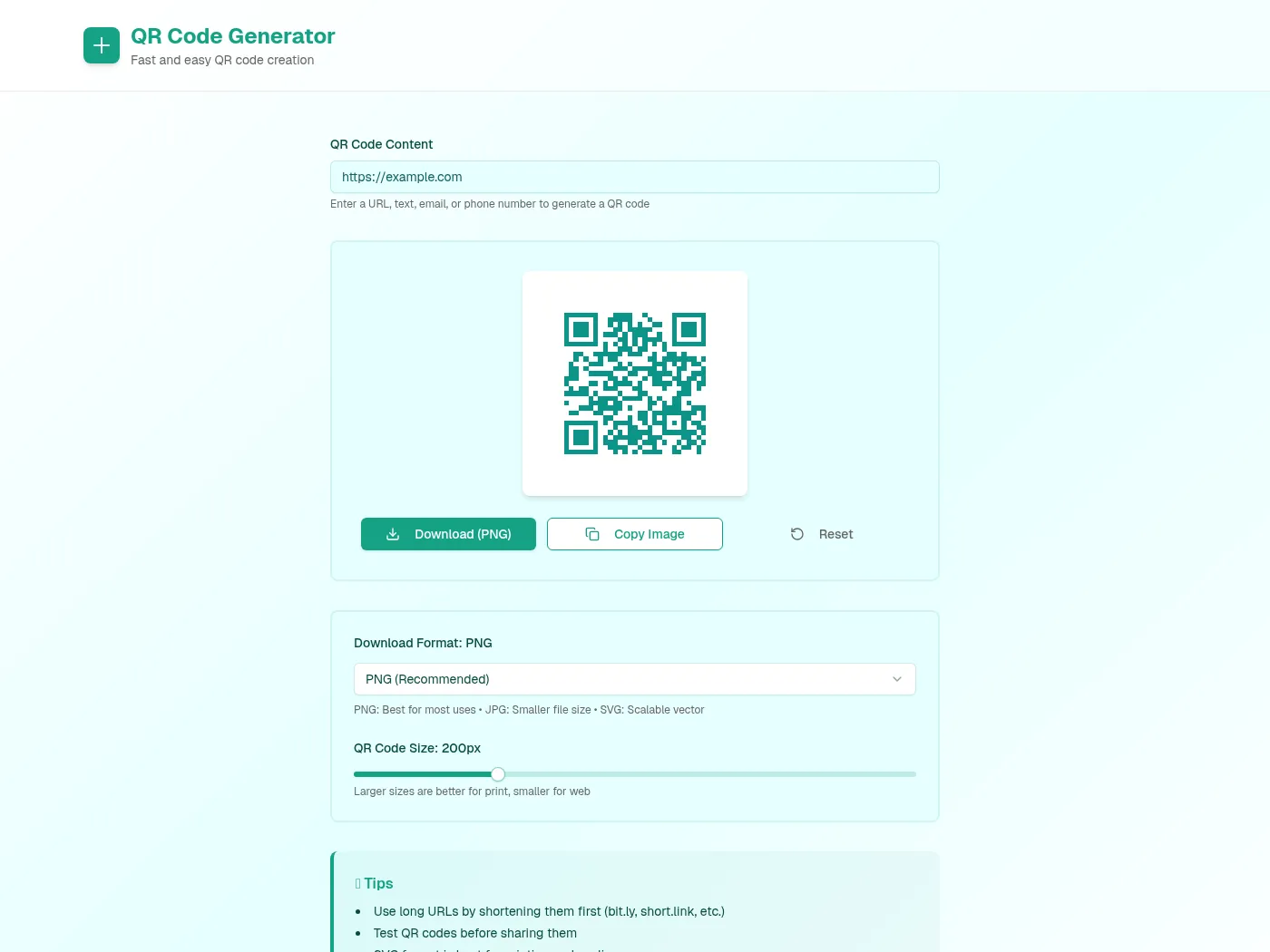 Simple QR Code Generator