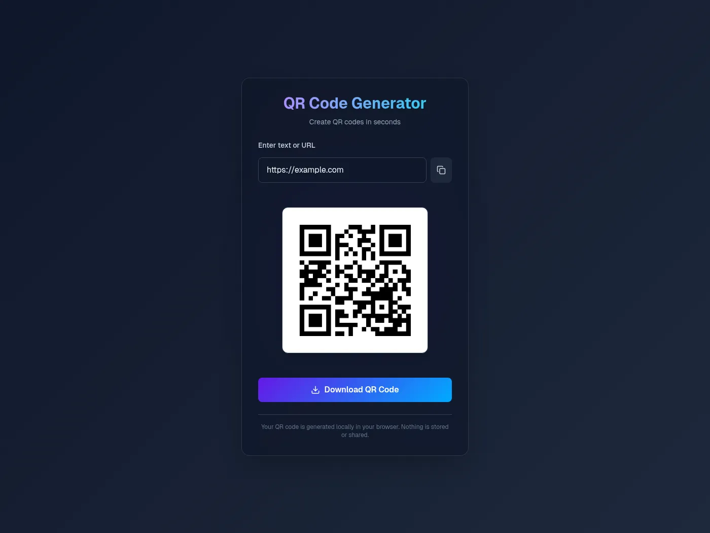 Simple QR Code Generator