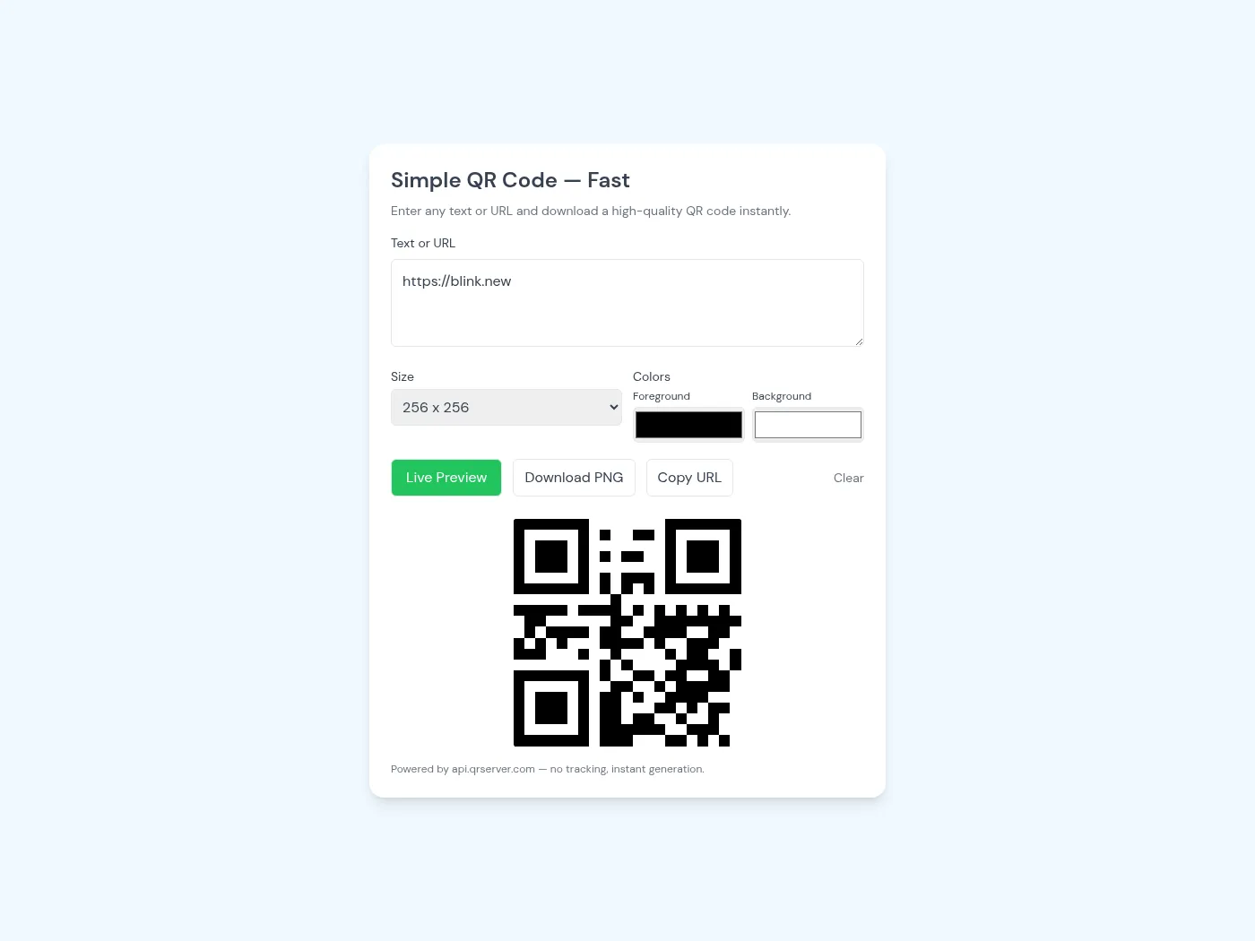 Simple QR Code Generator