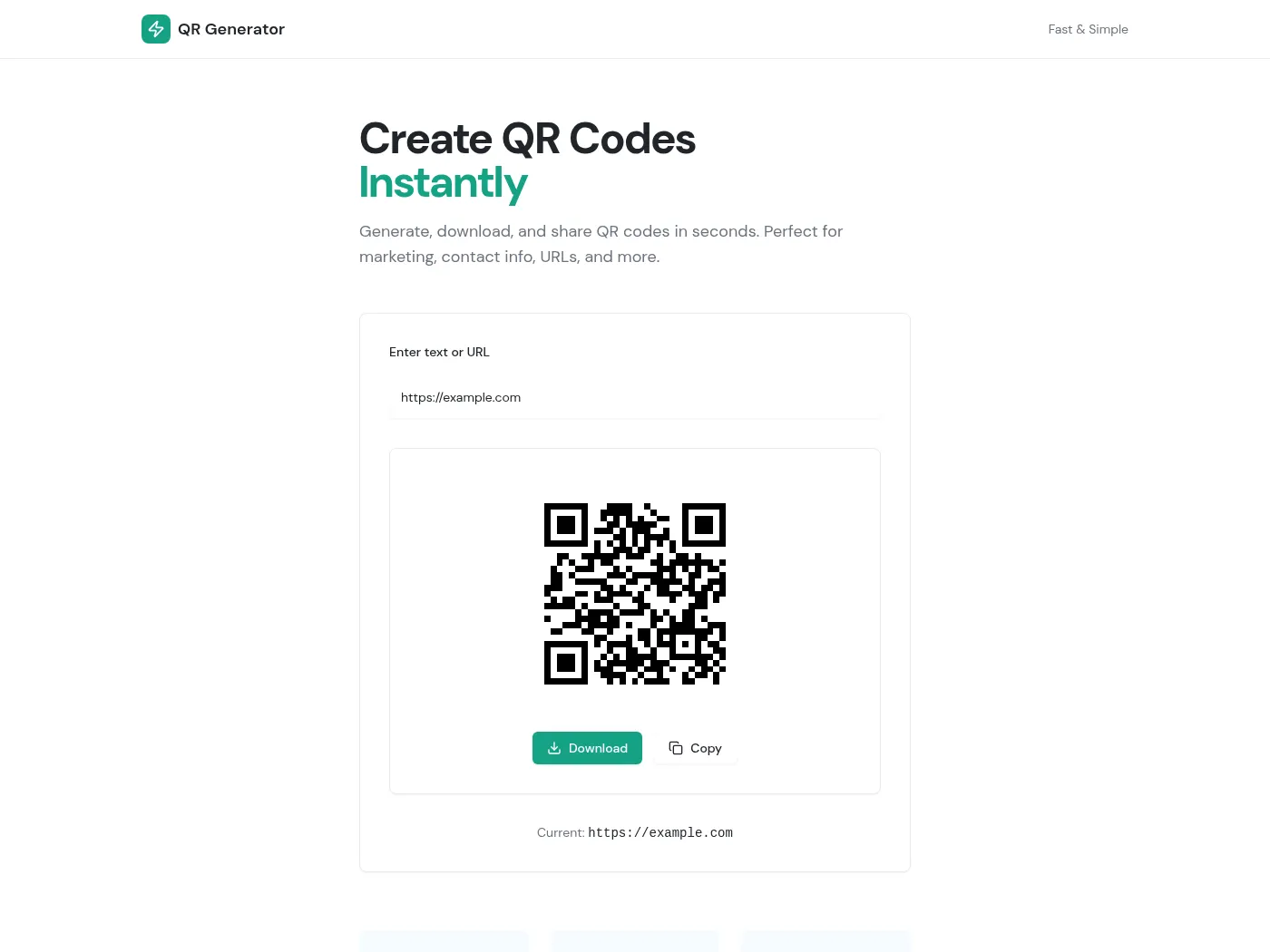 Simple QR Code Generator