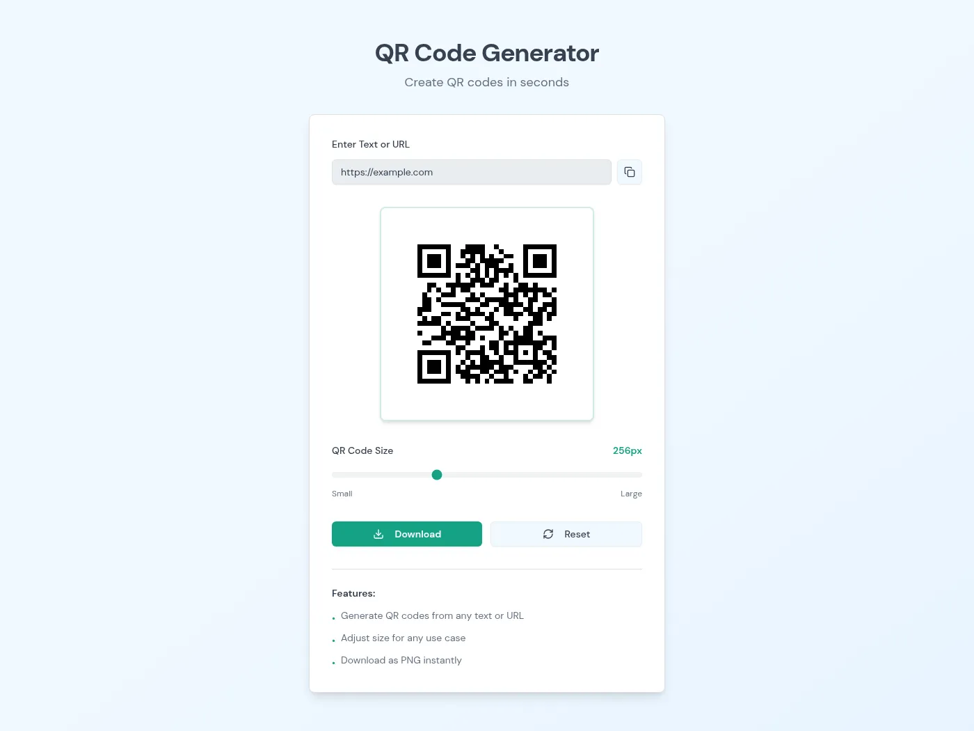 Simple QR Code Generator
