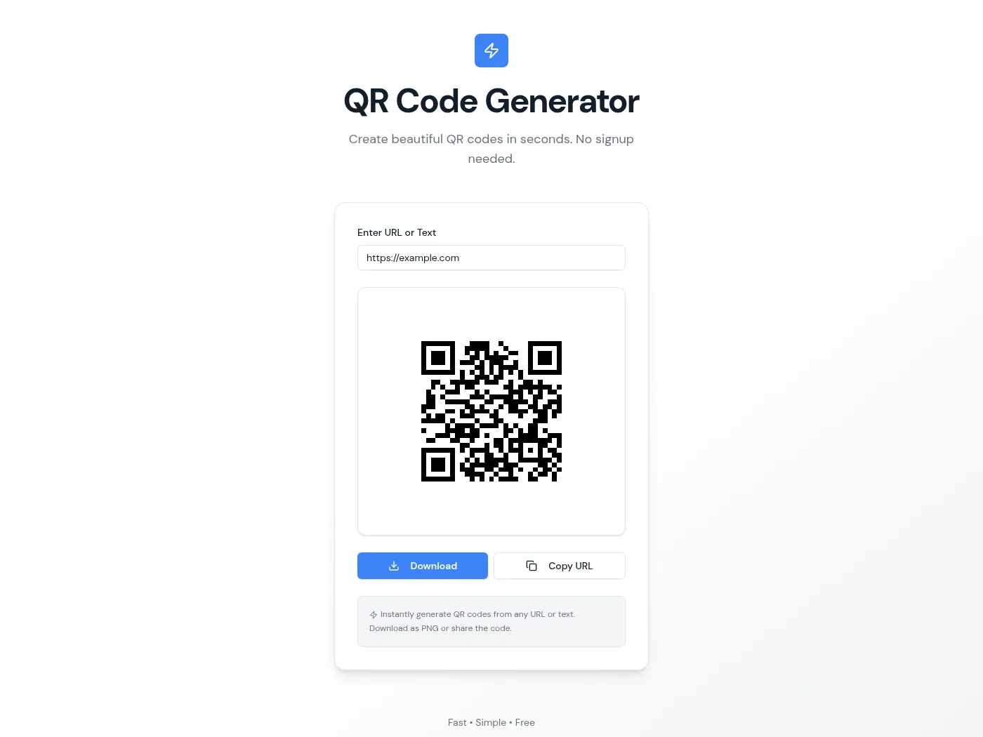 Simple QR Code Generator