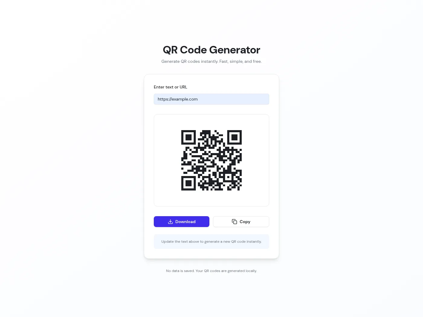 Simple QR Code Generator