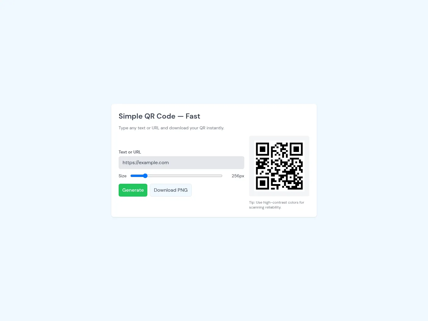 Simple QR Code Generator