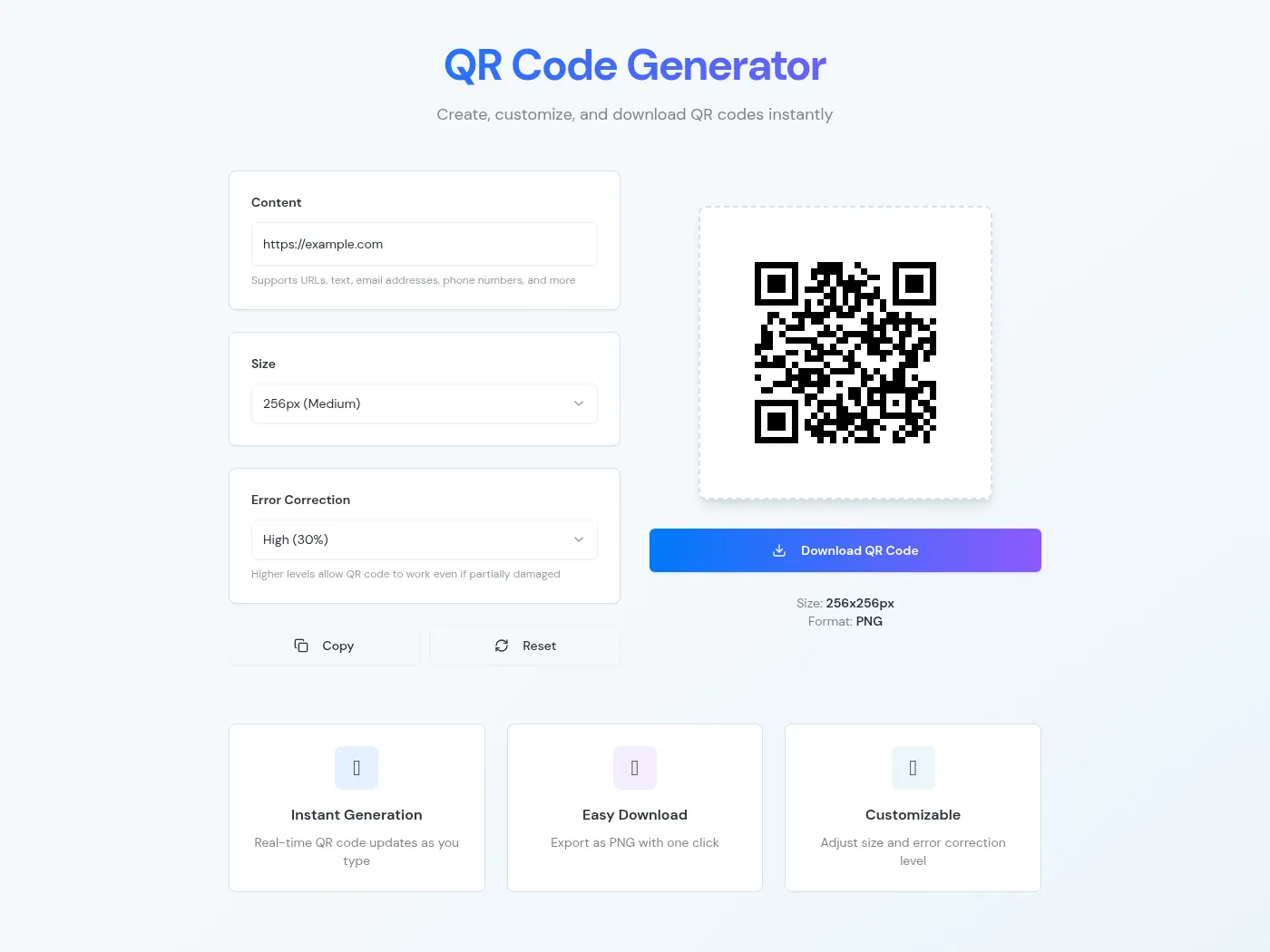 Simple QR Code Generator