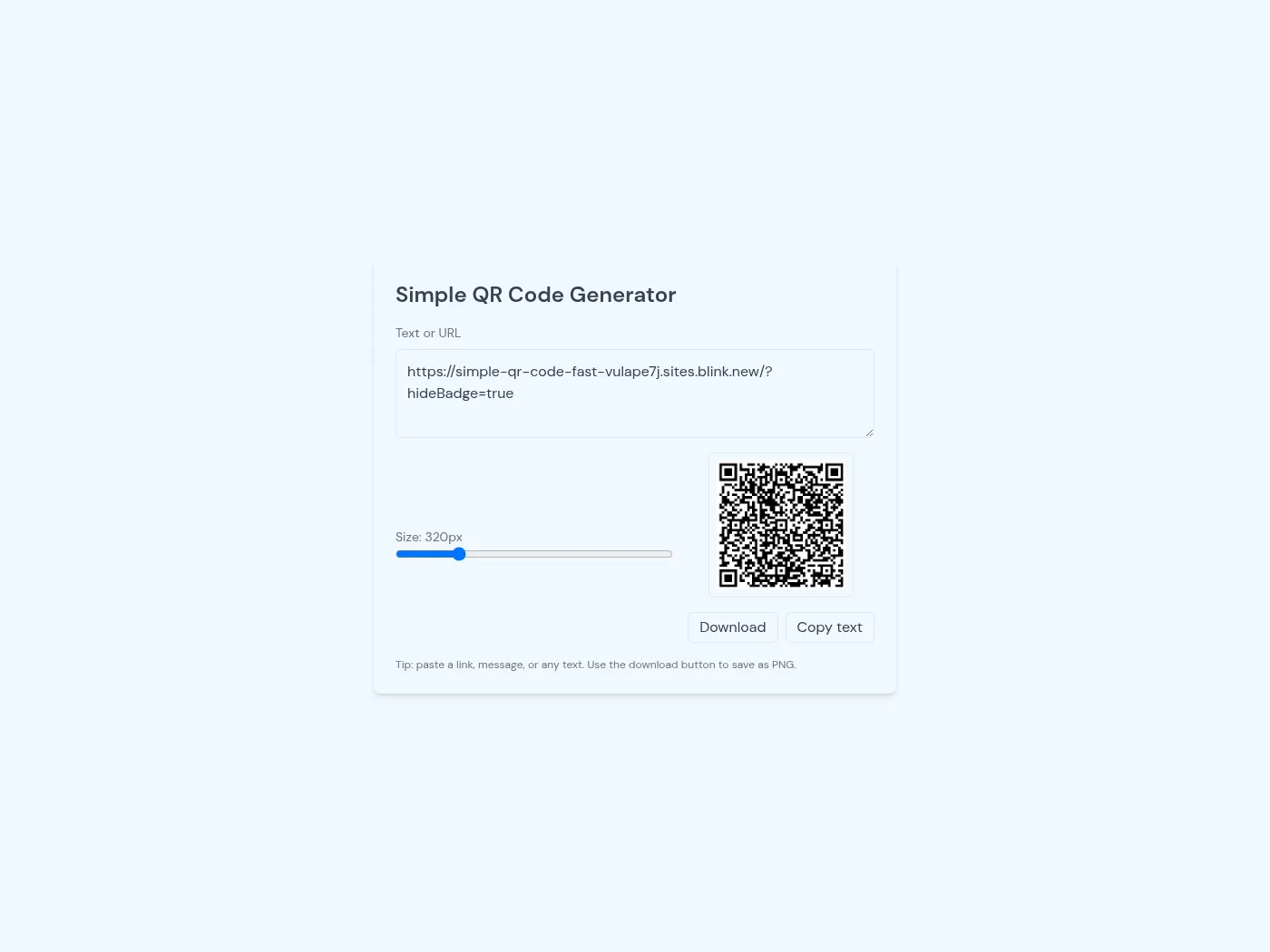 Simple QR Code Generator