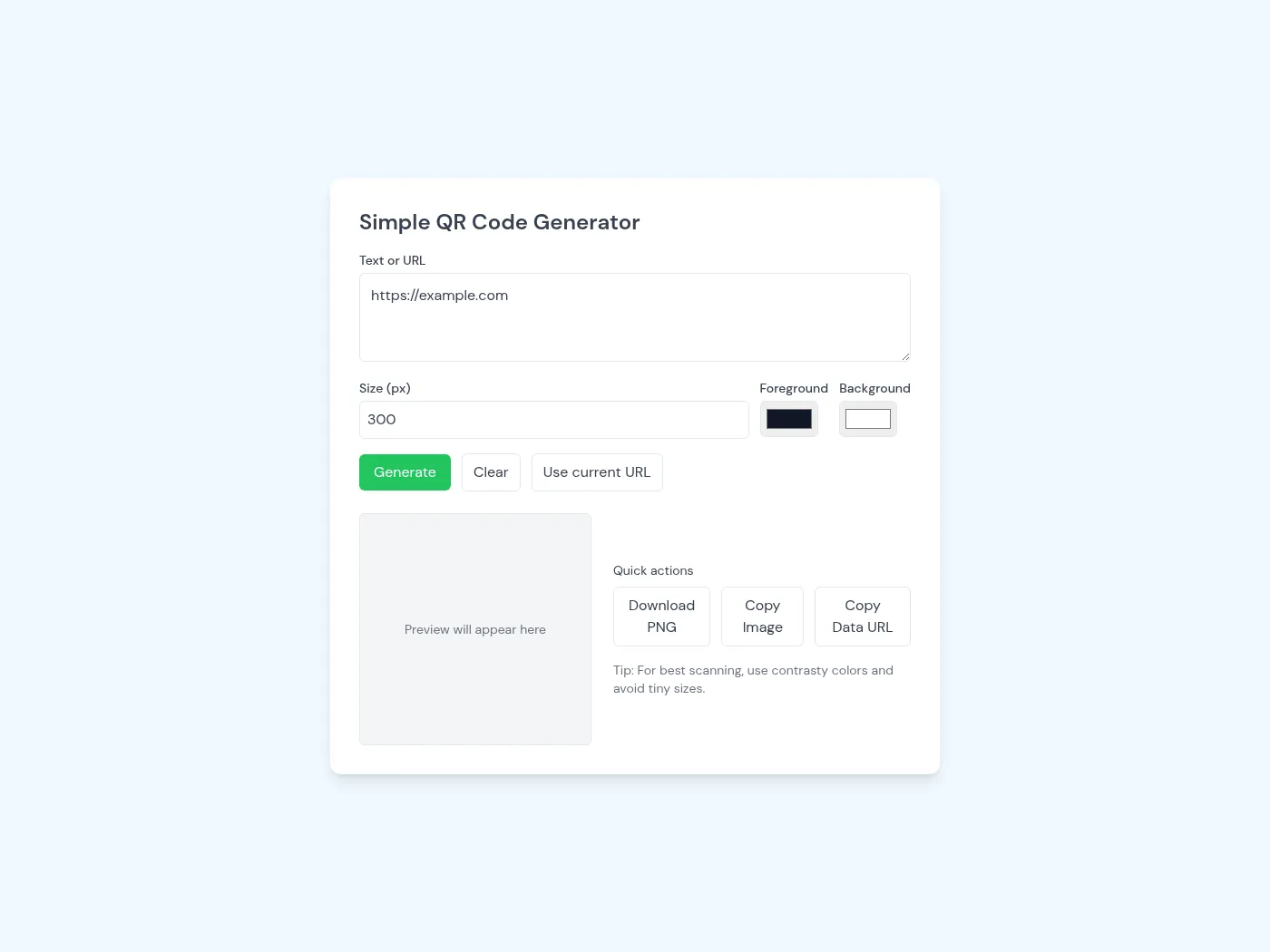 Simple QR Code Generator