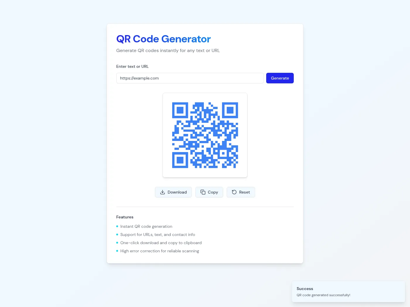 Simple QR Code Generator