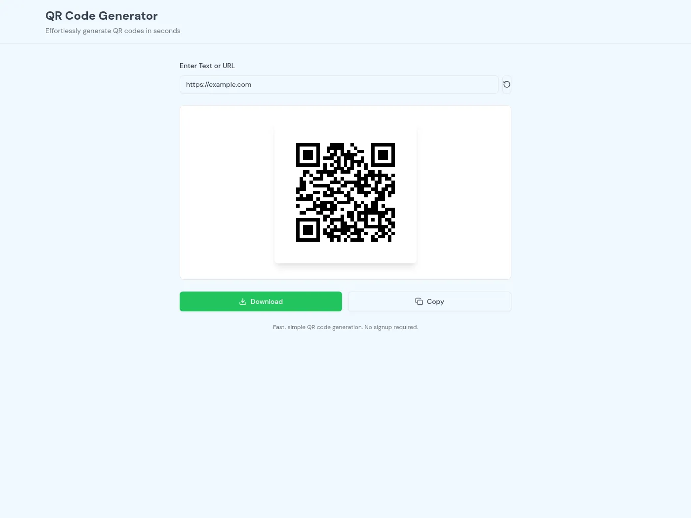 Simple QR Code Generator