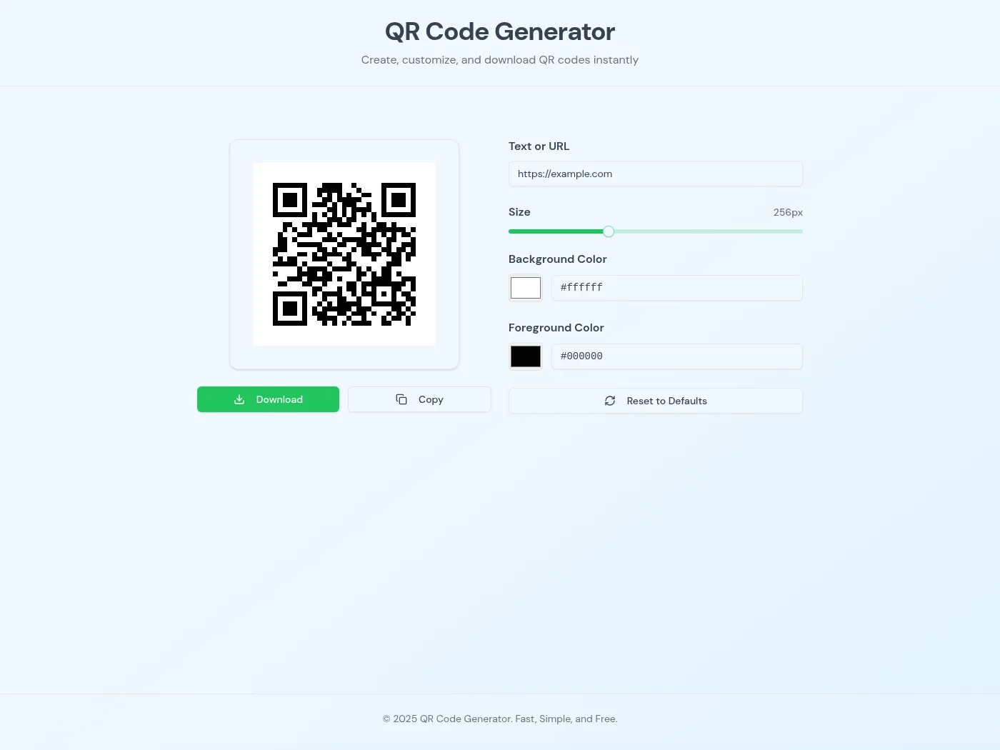 Simple QR Code Generator
