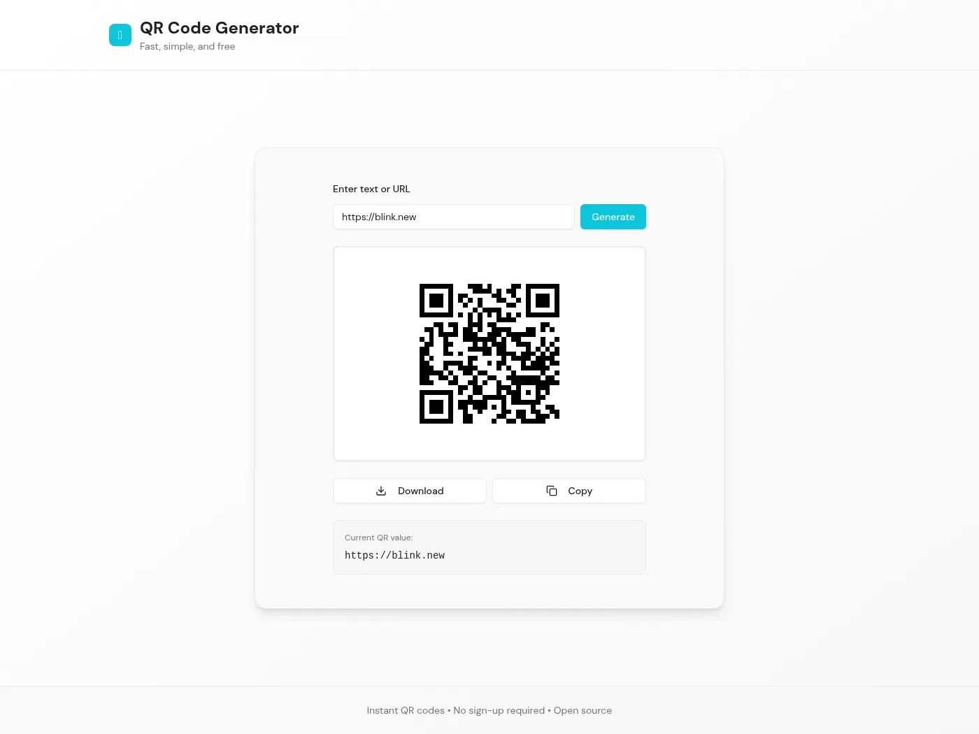 Simple QR Code Generator