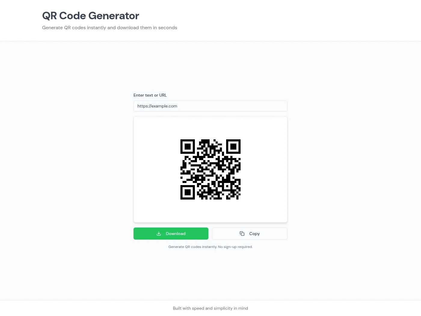 Simple QR Code Generator