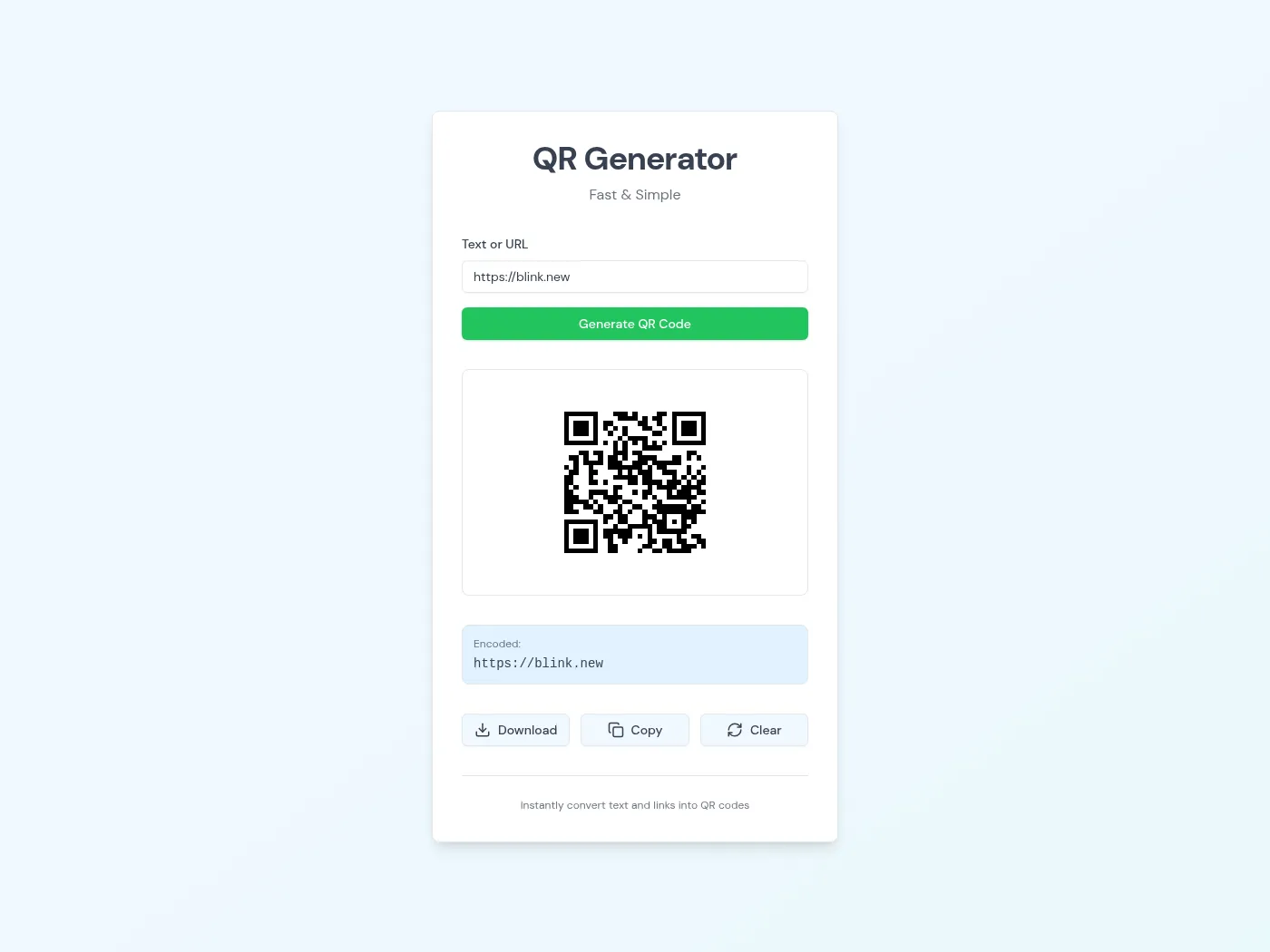 Simple QR Code Generator
