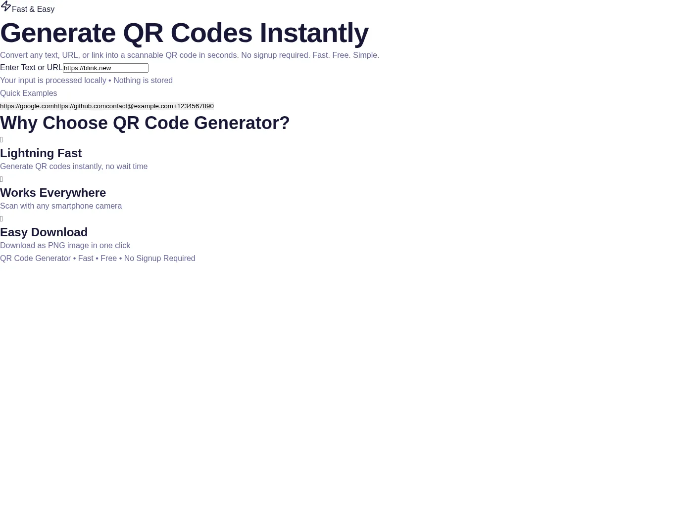 Simple QR Code Generator