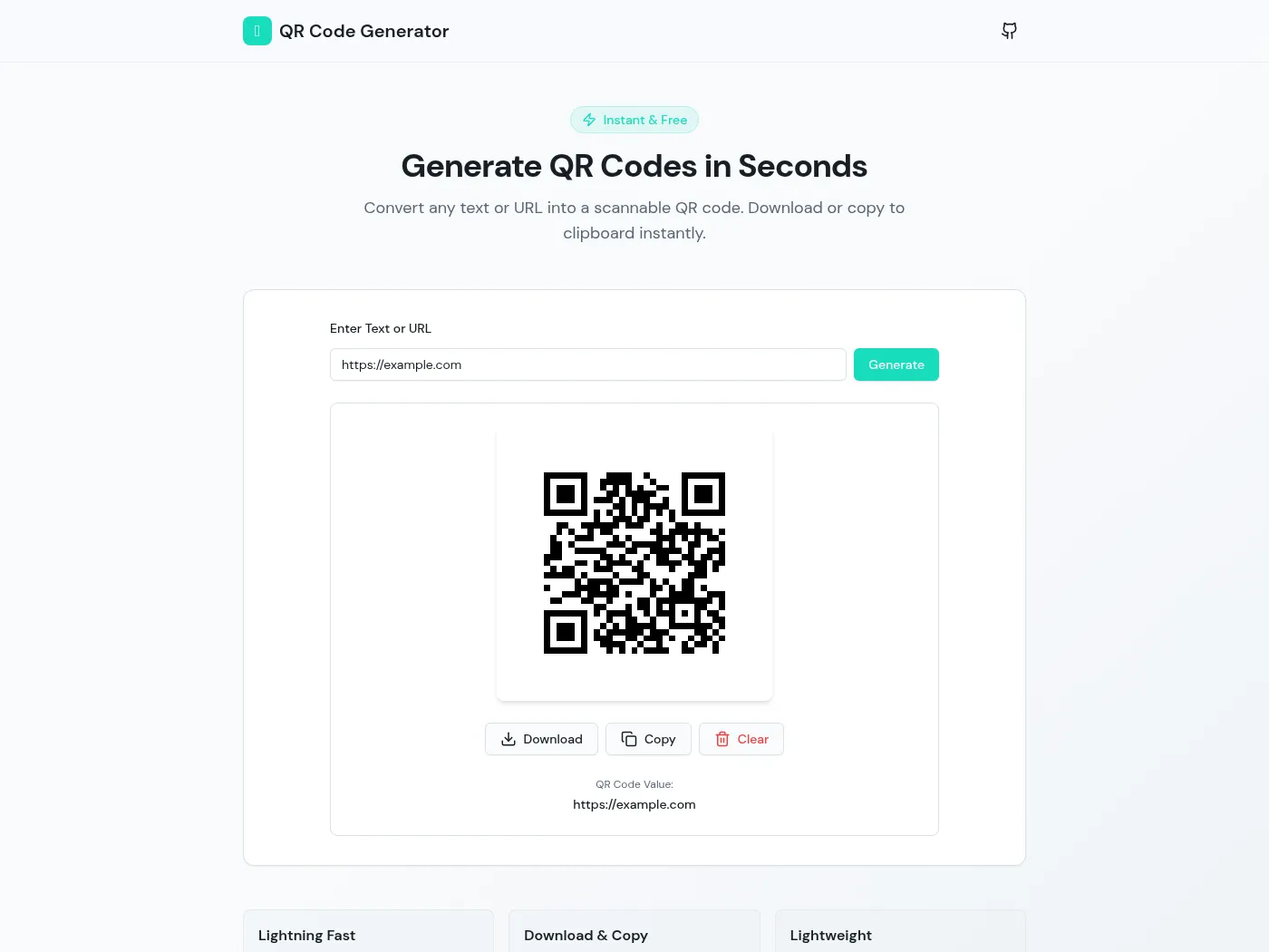 Simple QR Code Generator