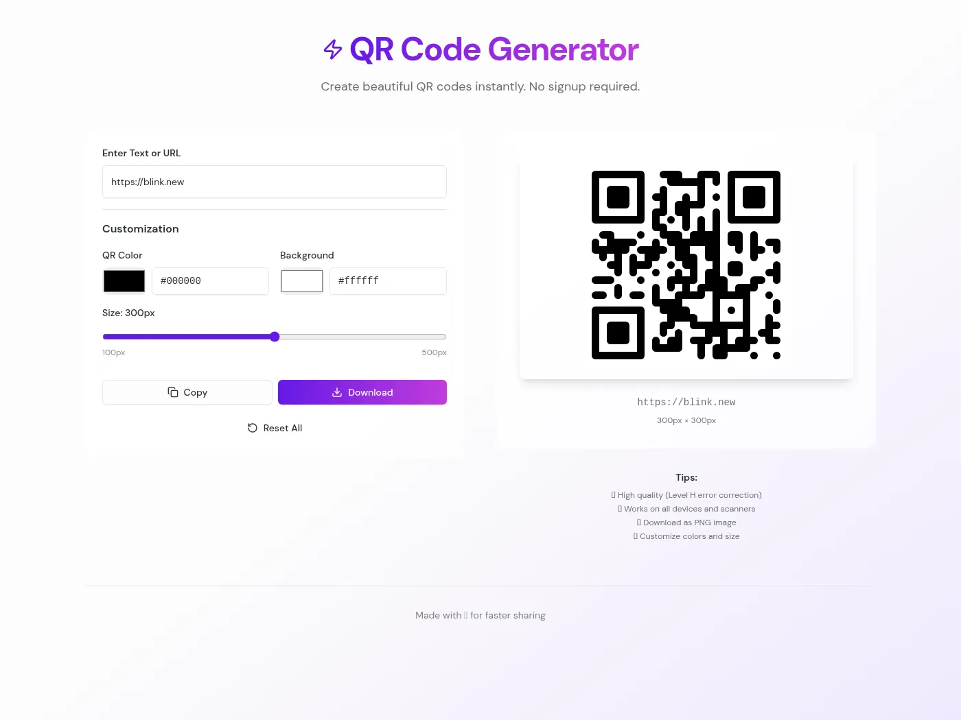 Simple QR Code Generator