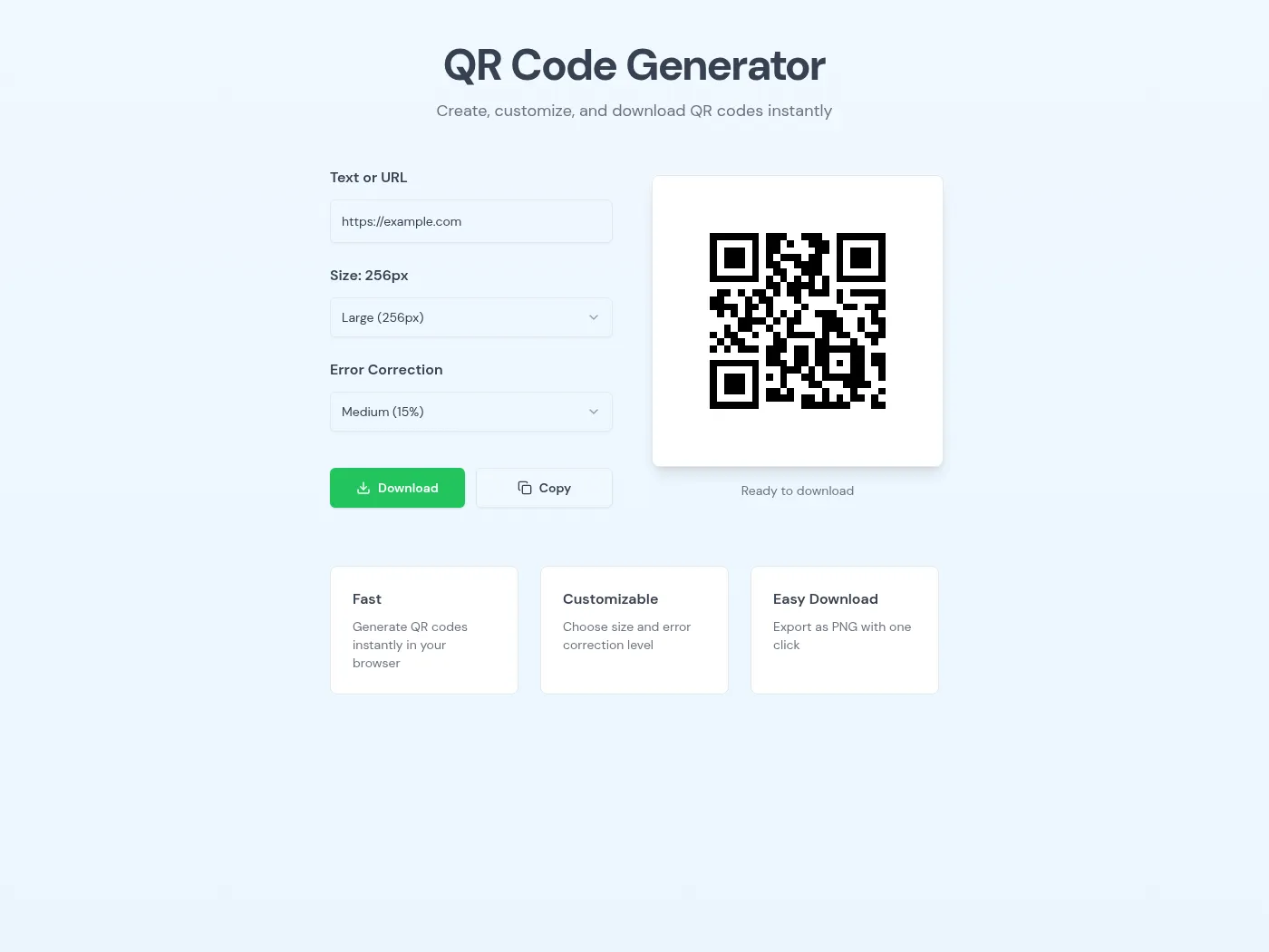 Simple QR Code Generator