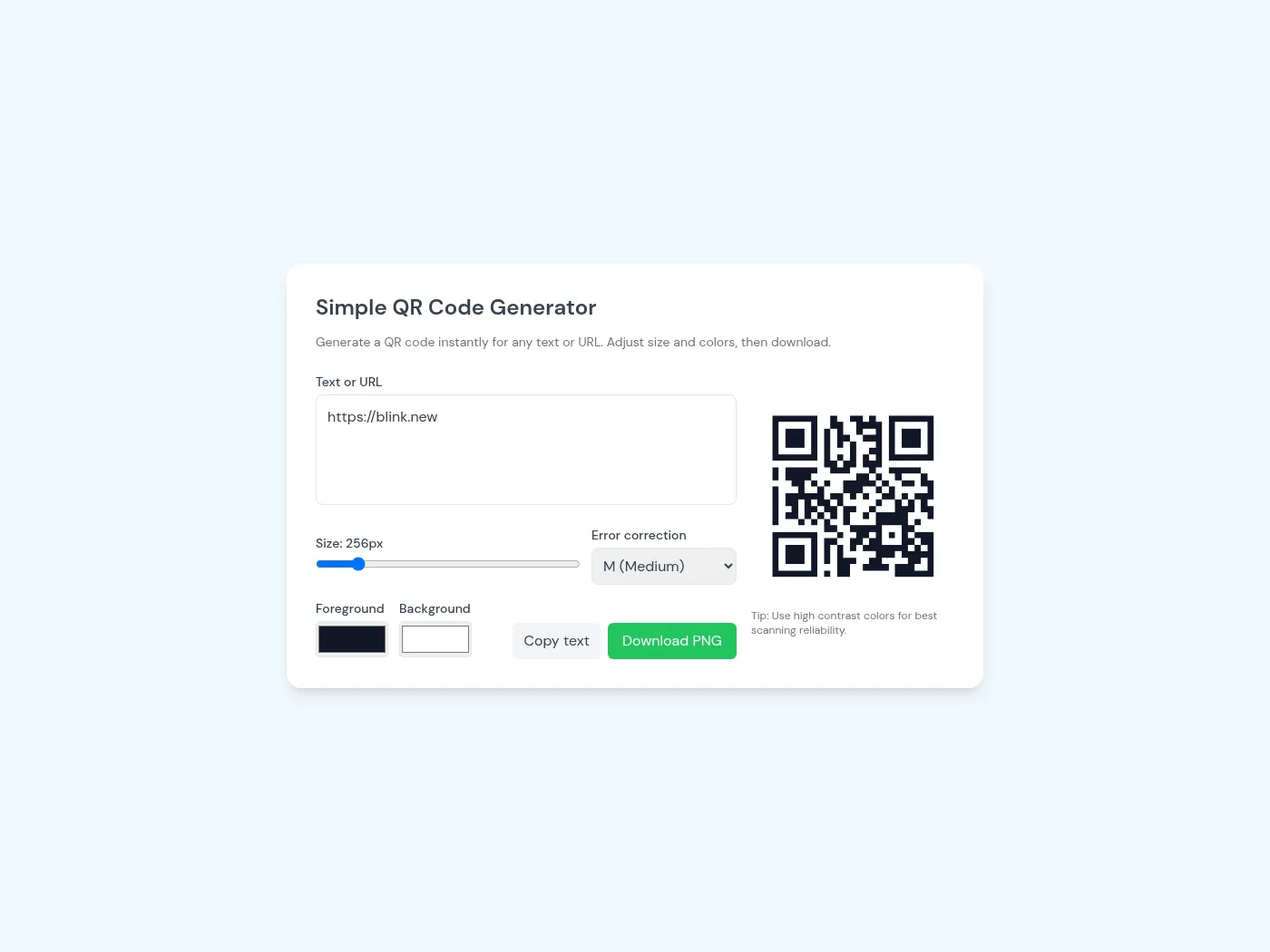 Simple QR Code Generator