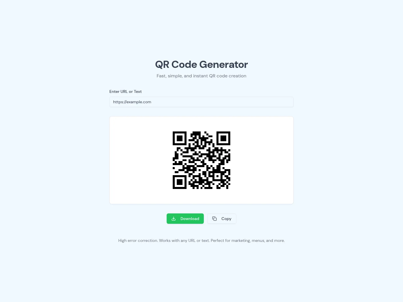 Simple QR Code Generator