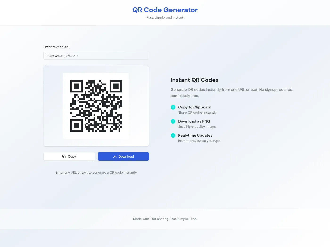 Simple QR Code Generator