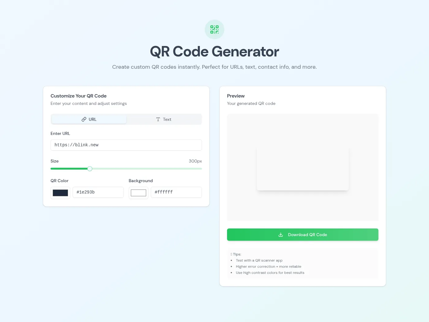 Simple QR Code Generator