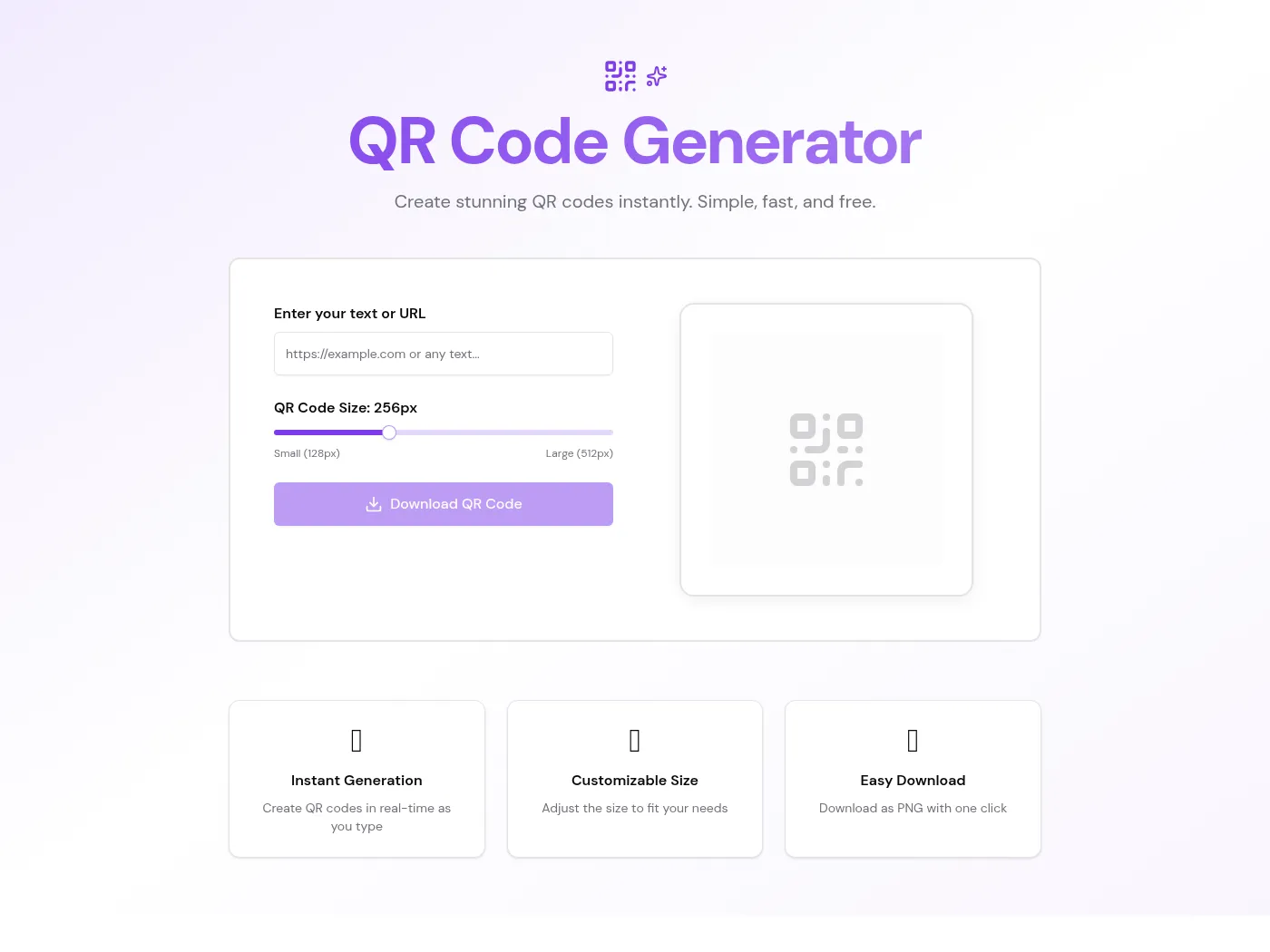Simple QR Code Generator
