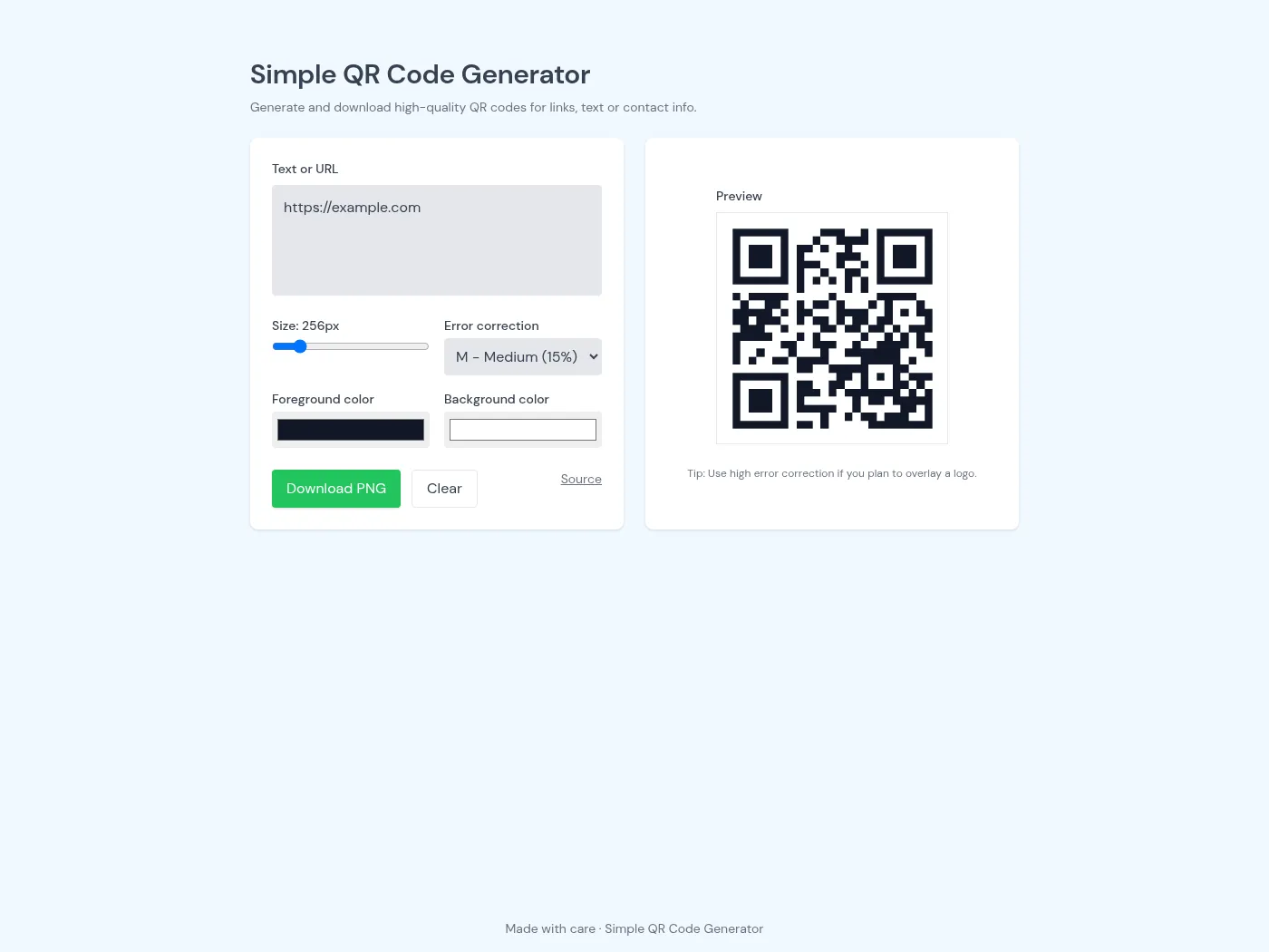 Simple QR Code Generator