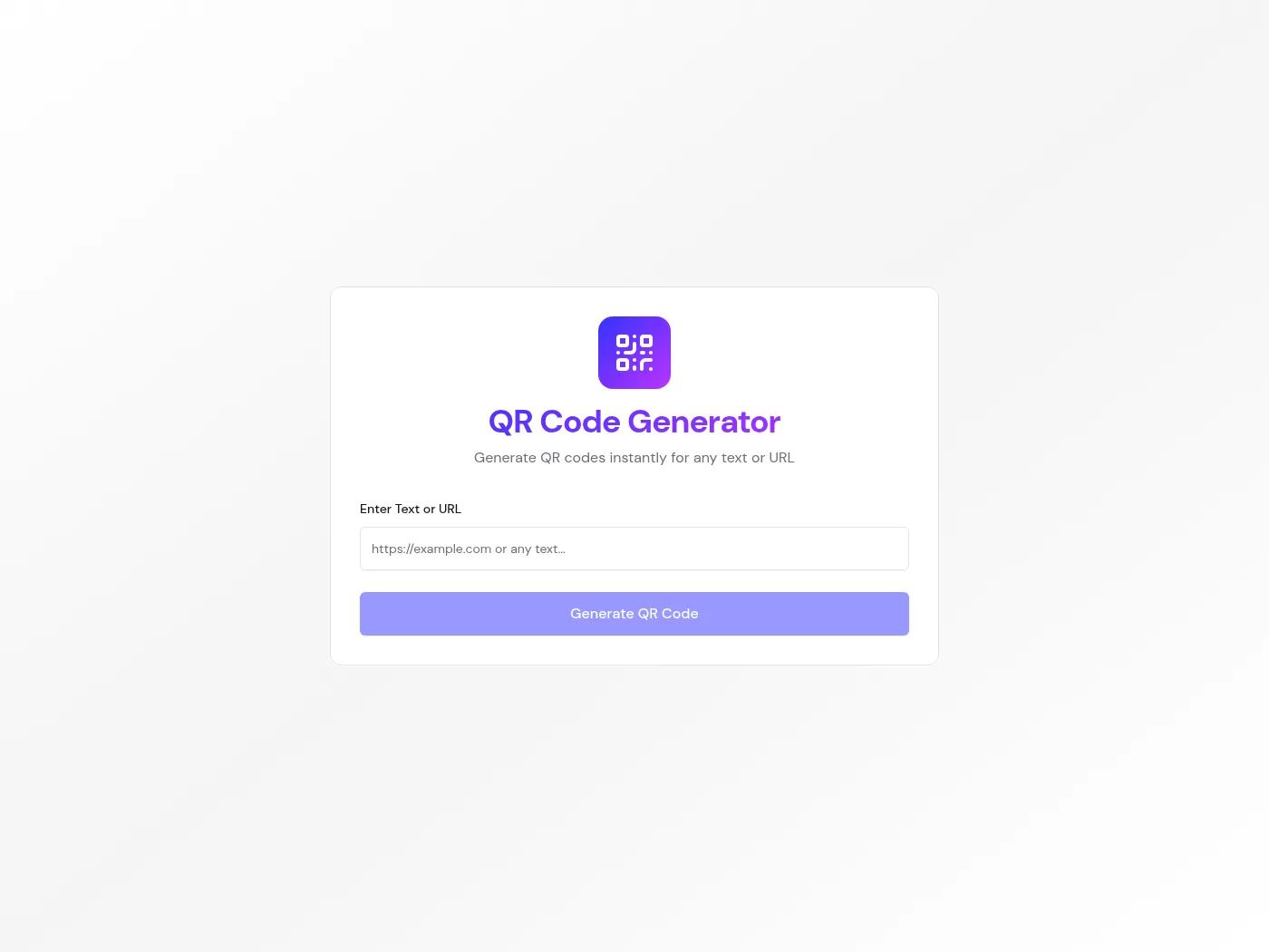Simple QR Code Generator