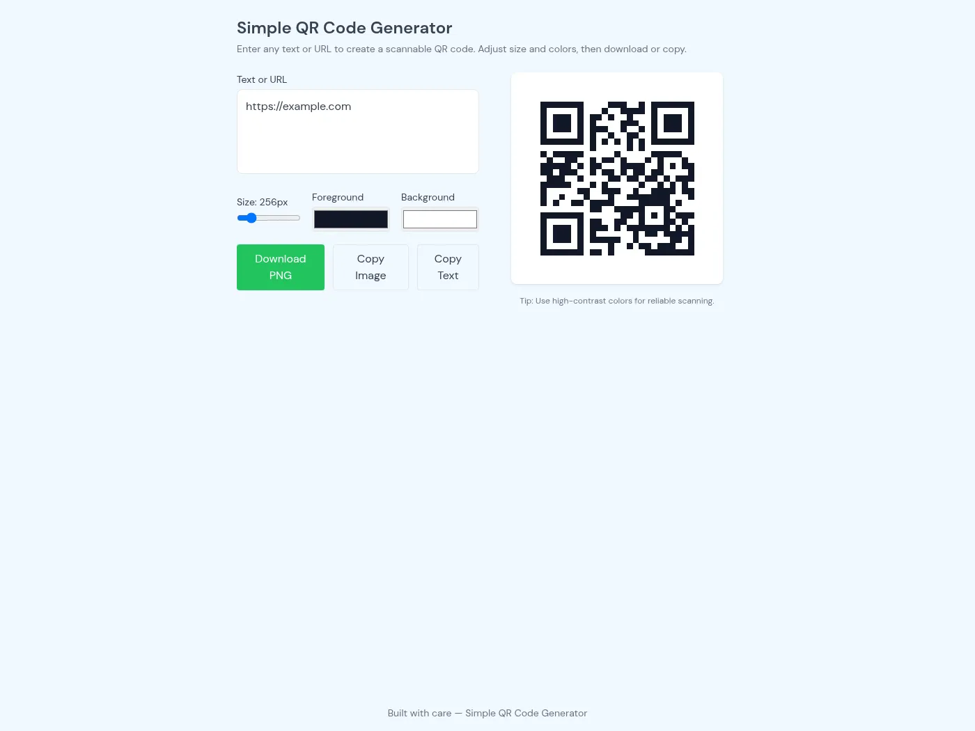 Simple QR Code Generator