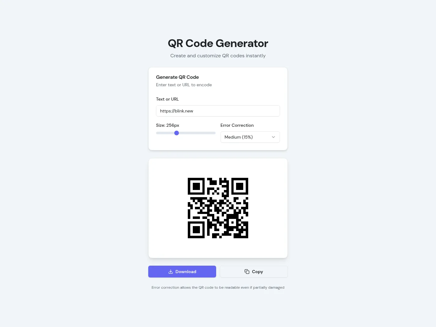 Simple QR Code Generator