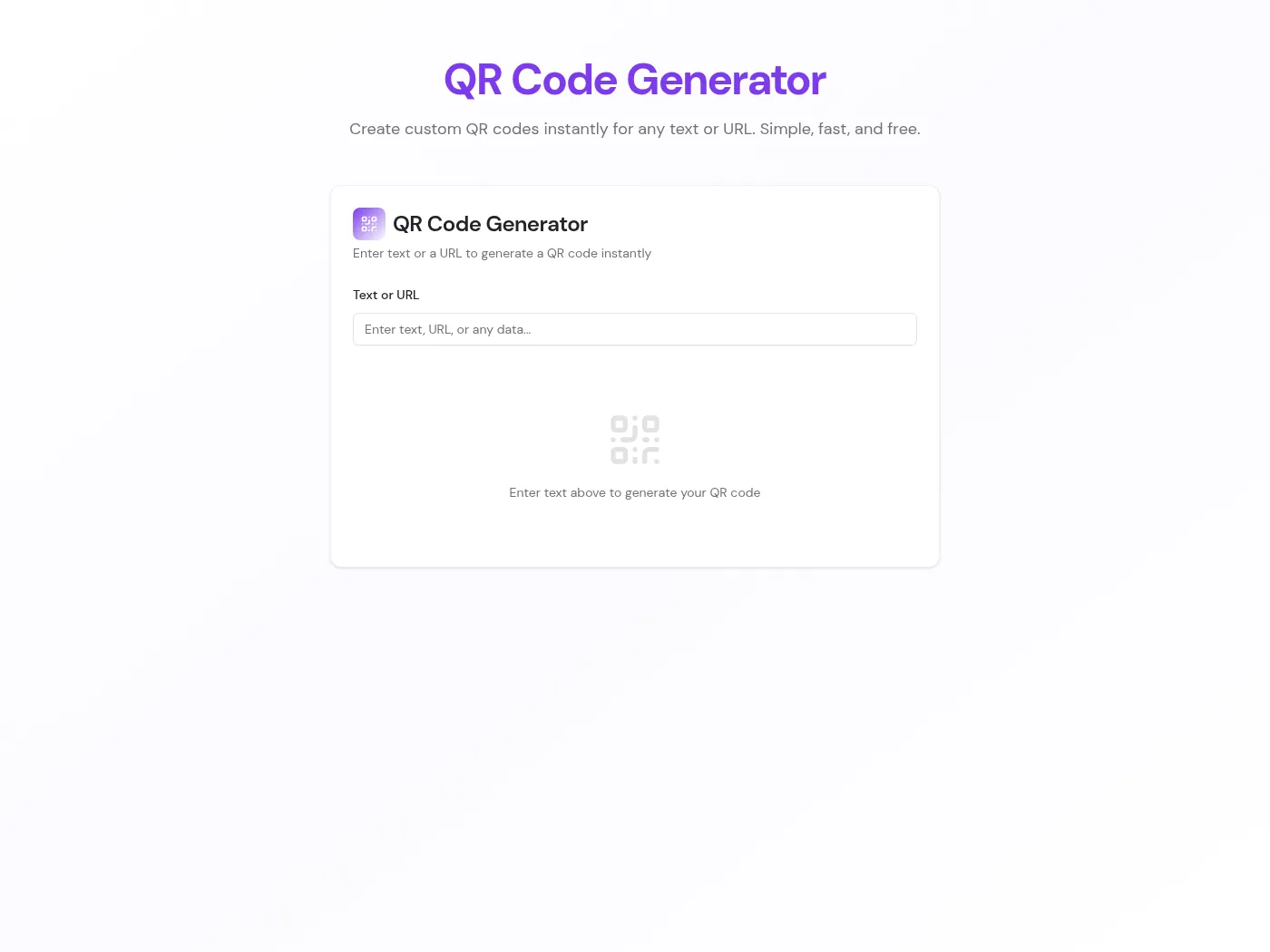 Simple QR Code Generator