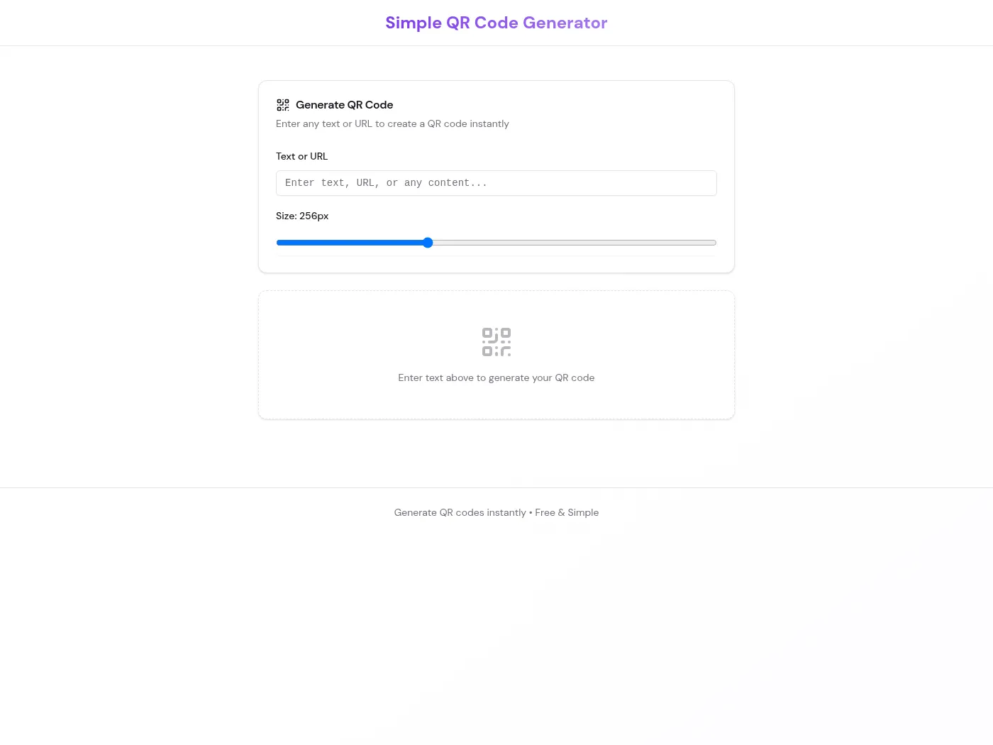 Simple QR Code Generator