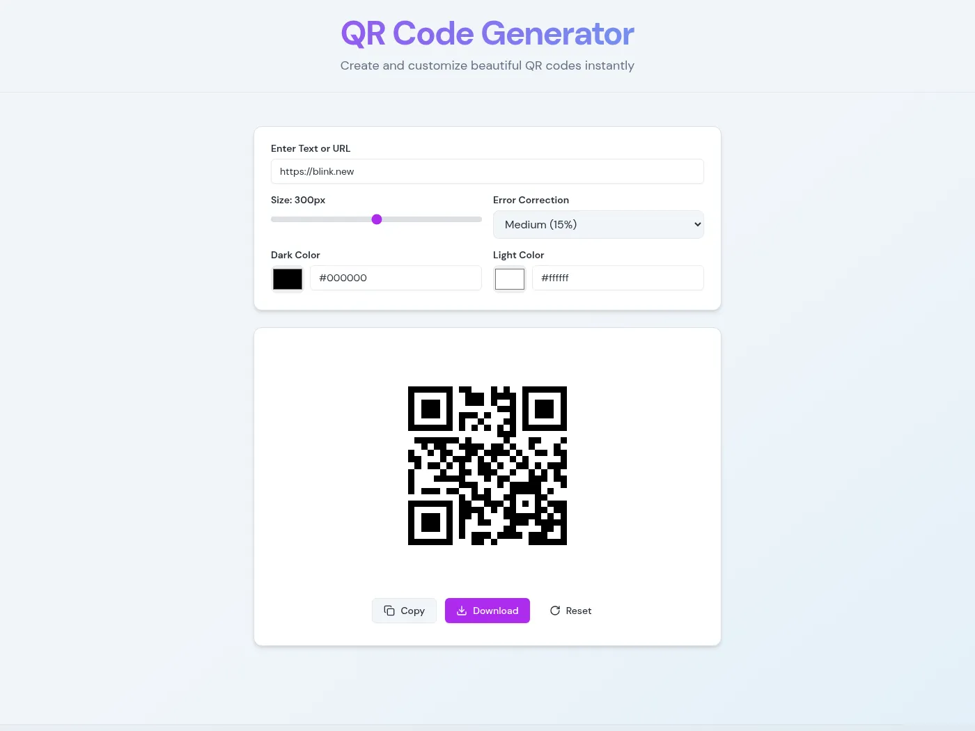 Simple QR Code Generator