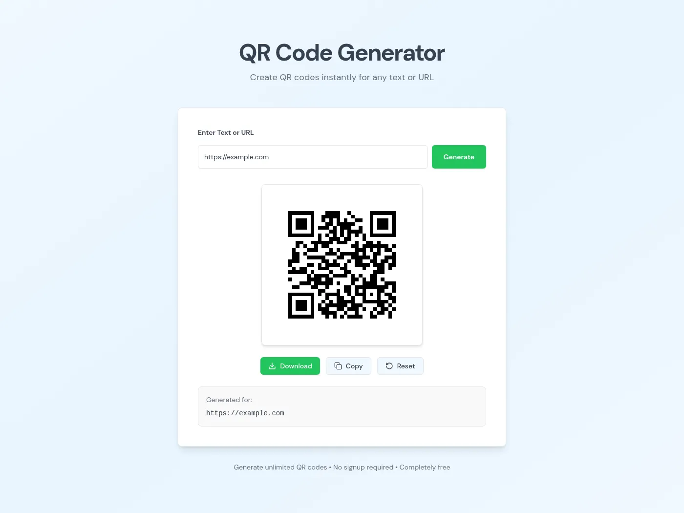 Simple QR Code Generator